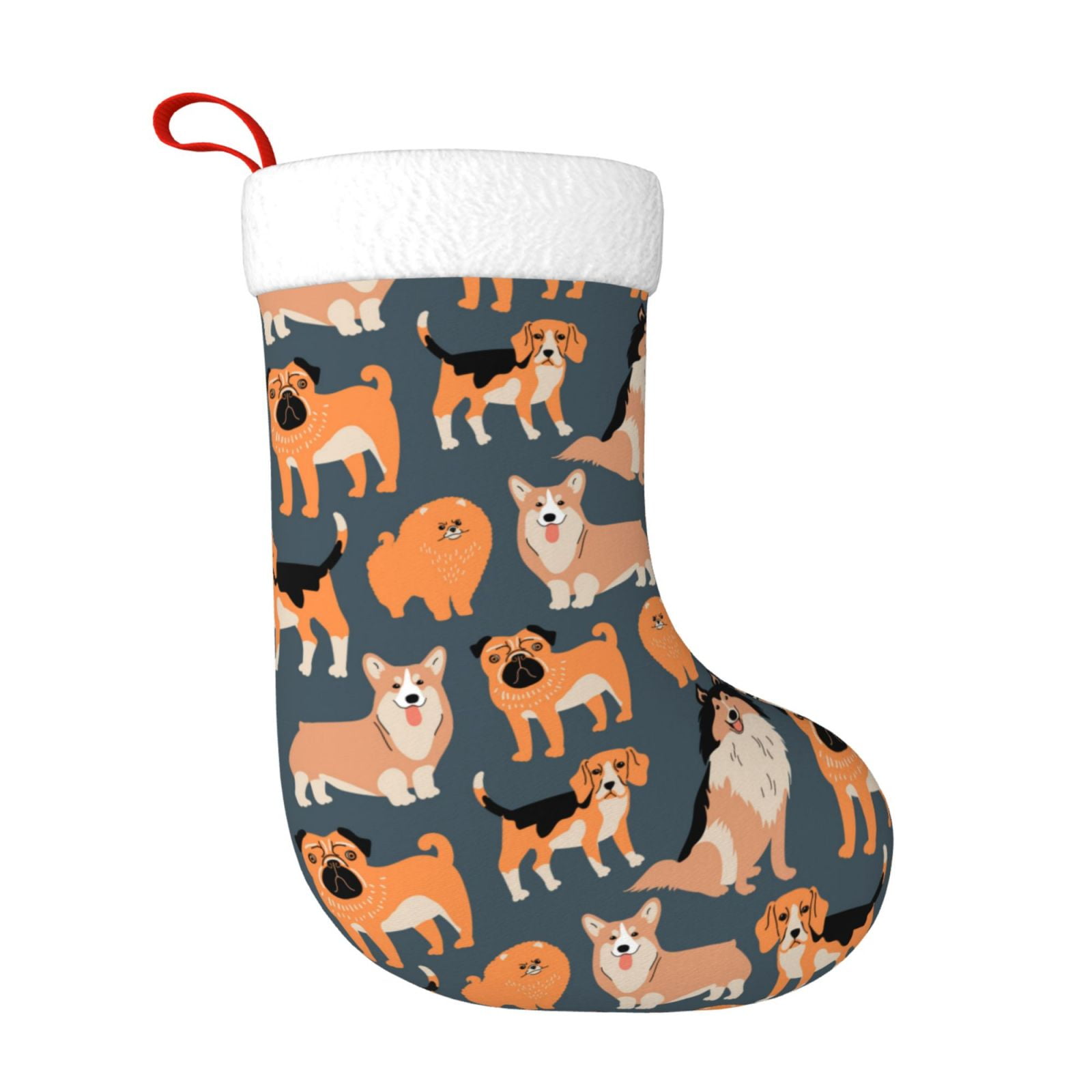 Bingfone Corgi Collie Pug Print Personalized Christmas Stocking ...