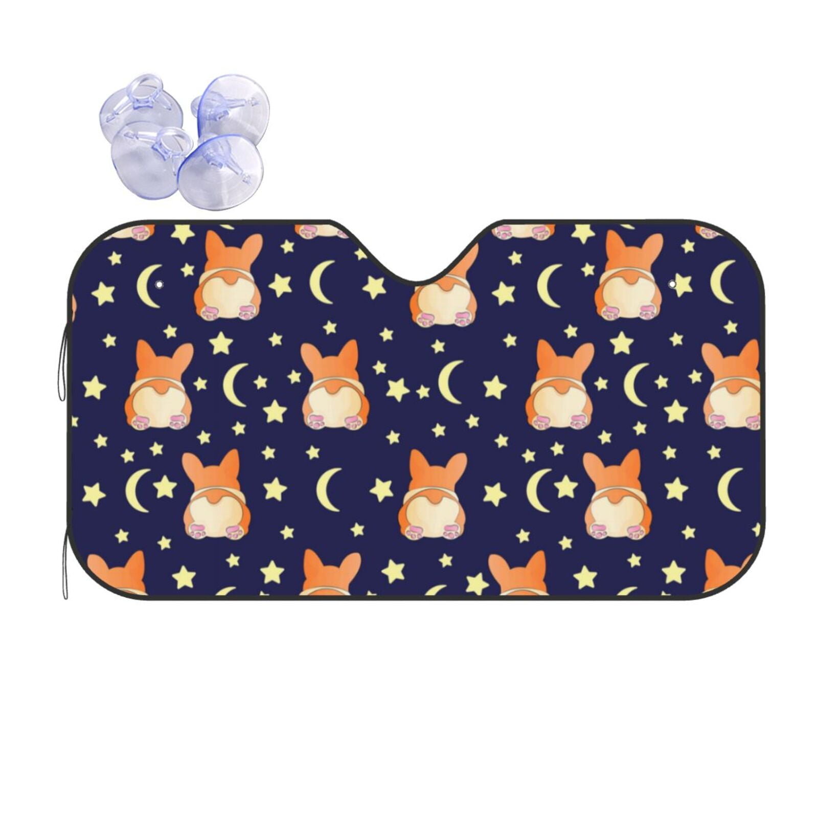 Bingfone Corgi Lying With Moons And Stars Car Windshield Sun Shade ...