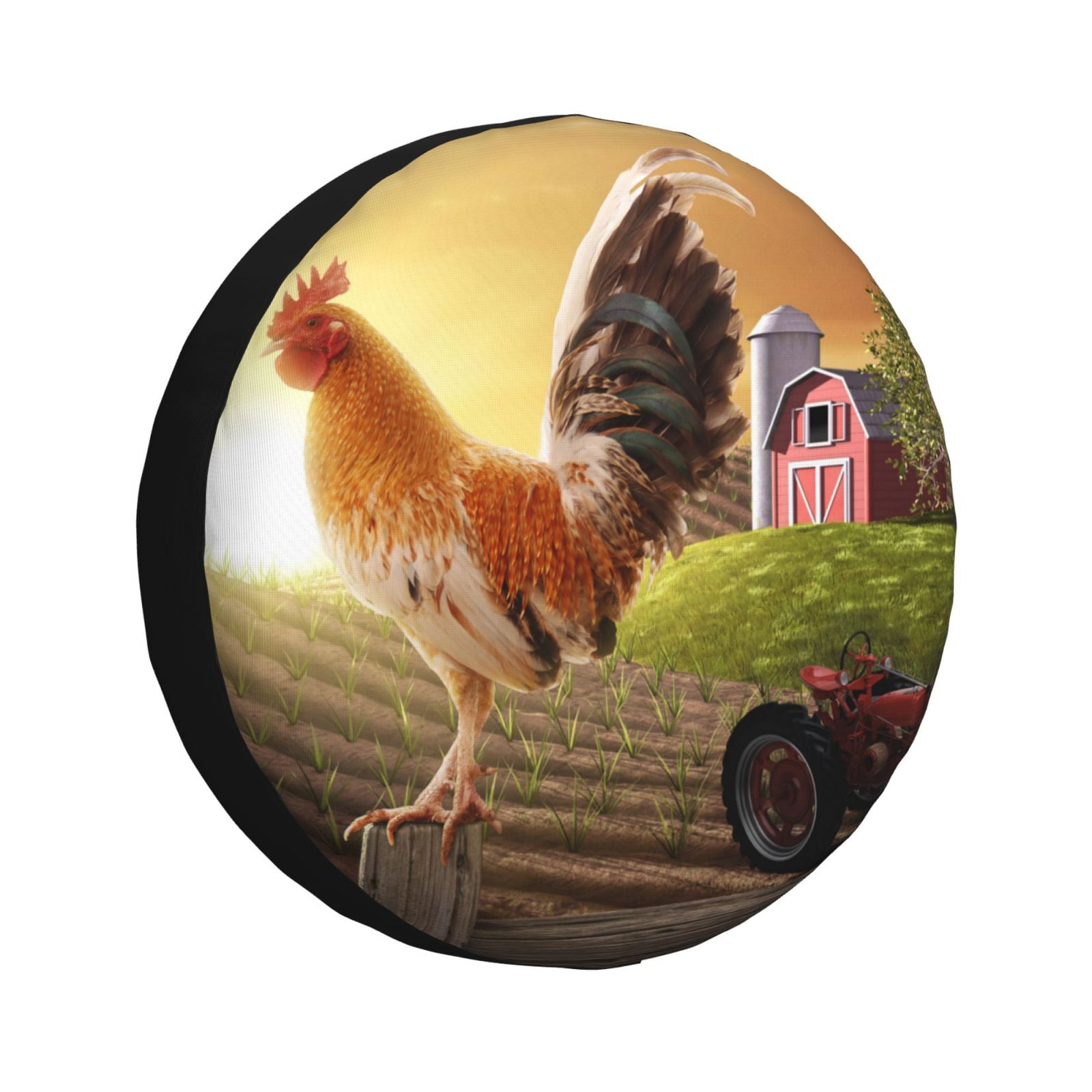 Bingfone Country Farm Morning Rooster Spare Tire Cover Weatherproof ...
