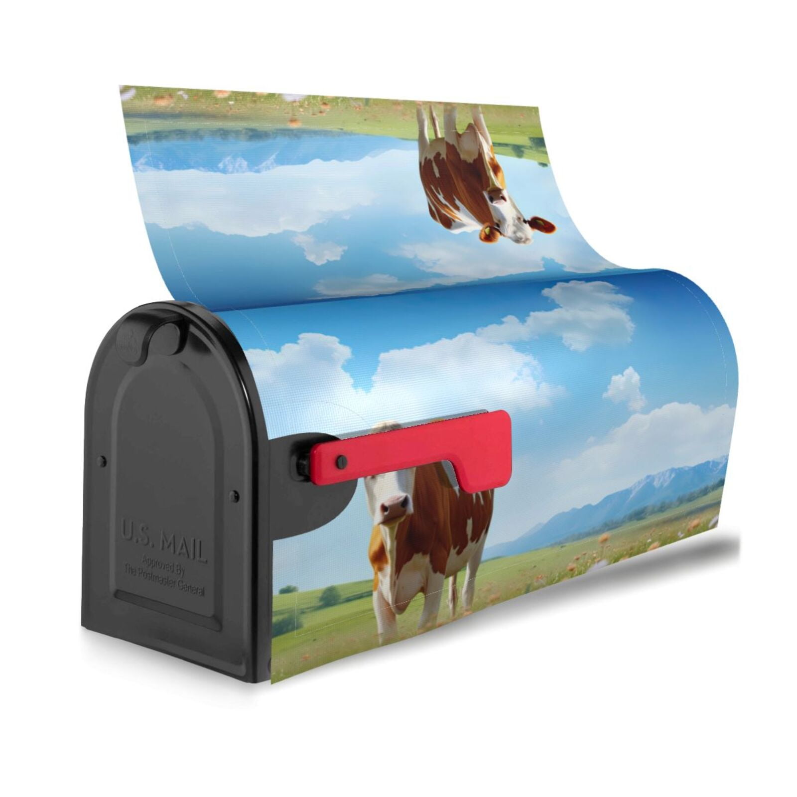 Bingfone Cow Grazing Nature Magnetic Mailbox Cover Standard Size for ...
