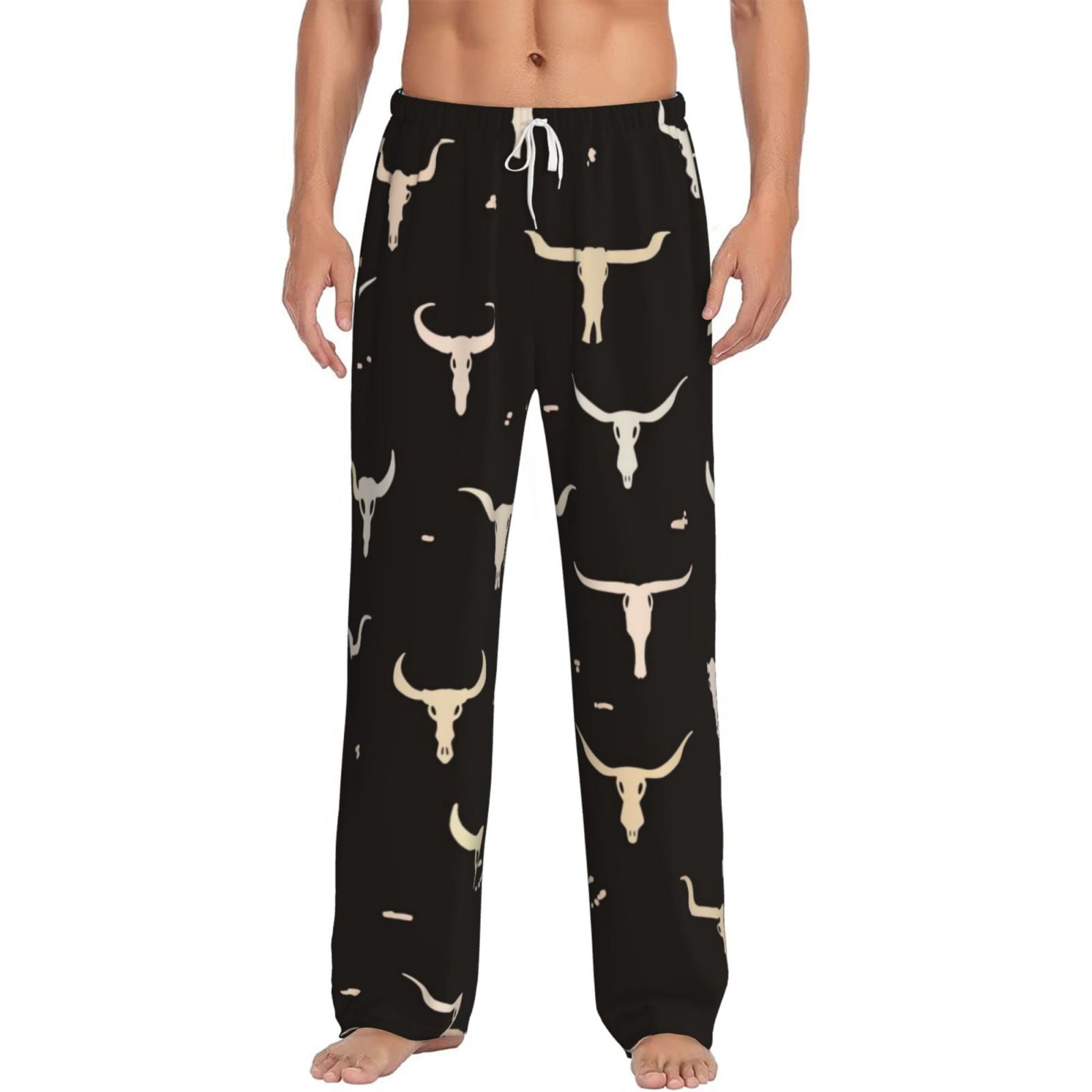 Bingfone Cow Skulls Mens All Over Print Sleep Pajama Pants-Large ...
