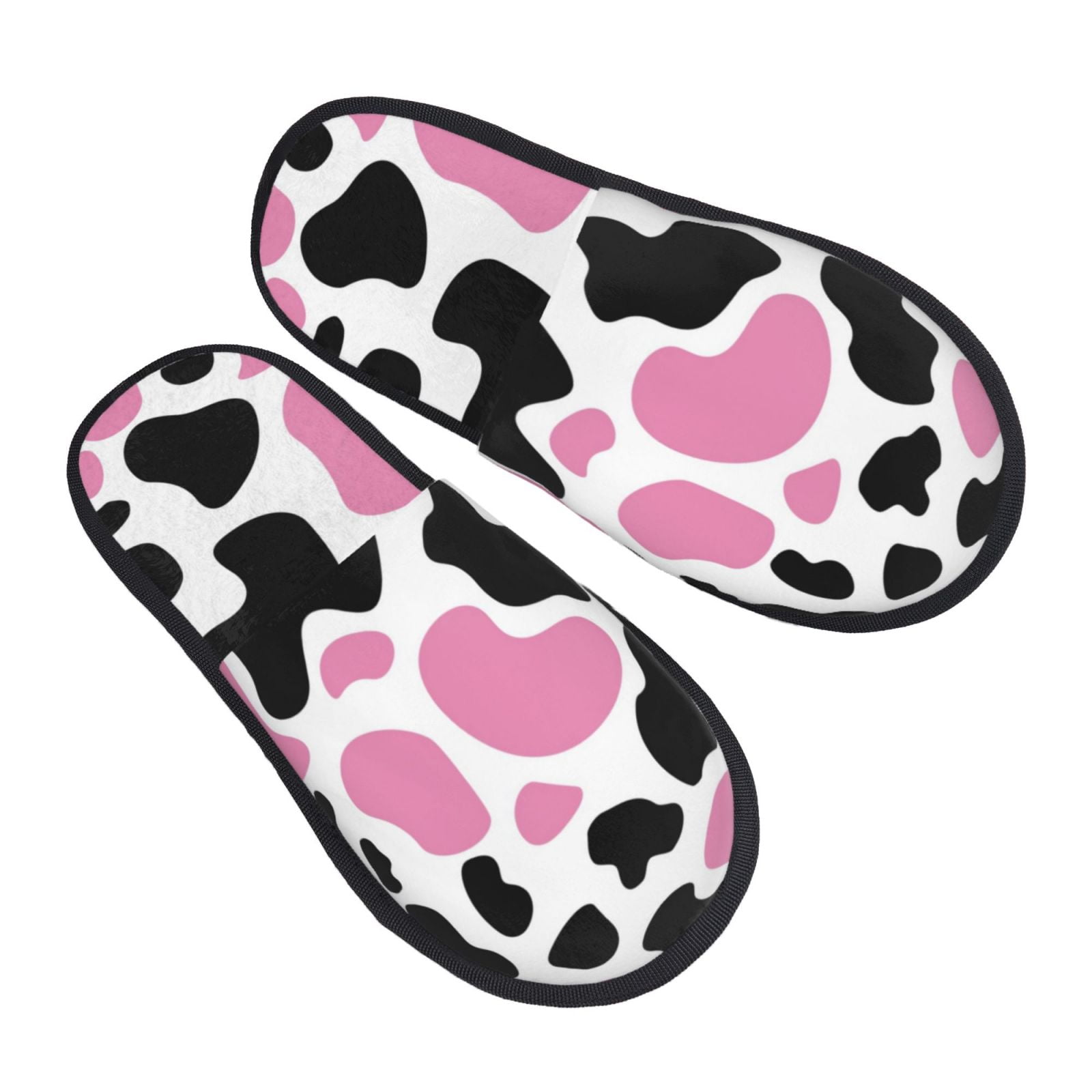 Bingfone Cow Spots House Slippers for Women Men with Soft Rubber Sole ...