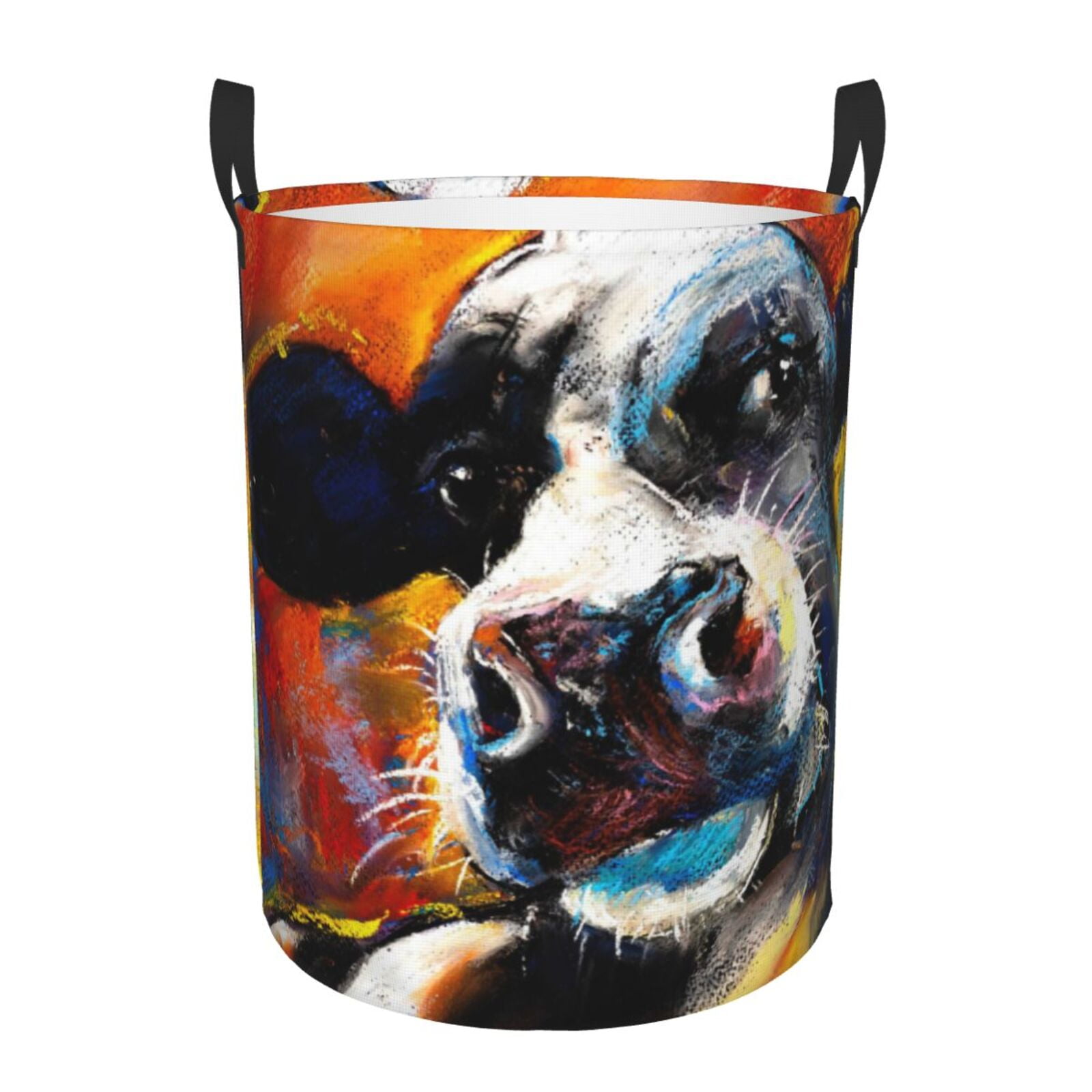 Bingfone Cow Waterproof Foldable Laundry Hamper Bucket With Handles For ...