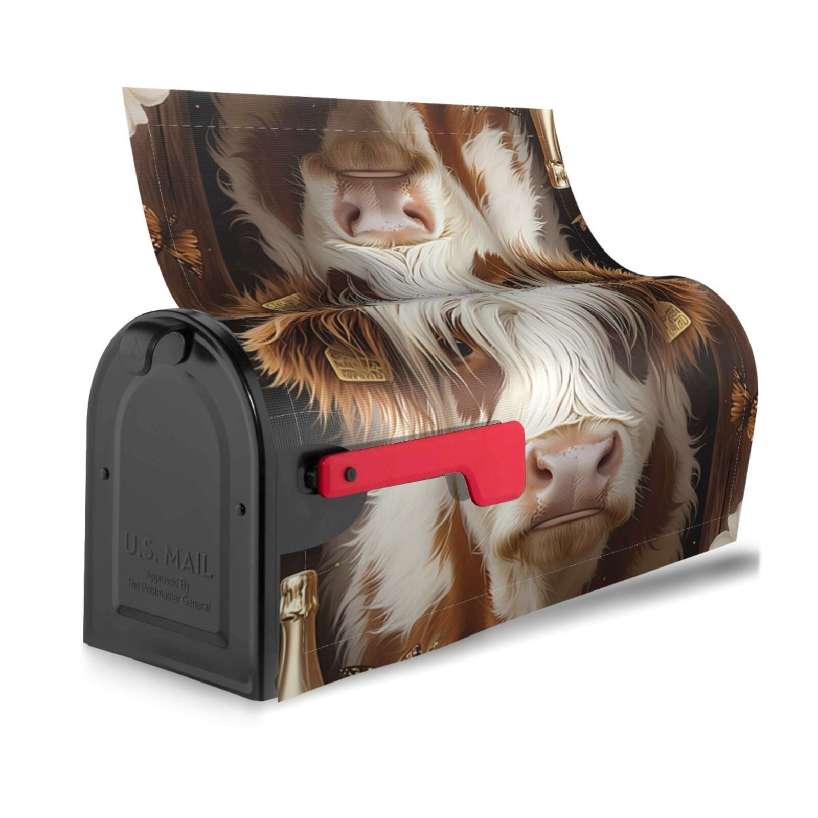 Bingfone Cow With Butterflies Magnetic Mailbox Cover Standard Size for ...