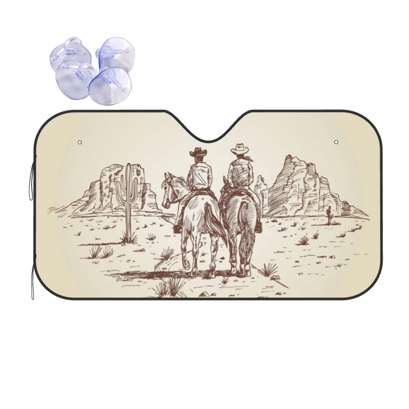 Bingfone Cowboys Riding Horses Car Windshield Sun Shade Protector Keep ...