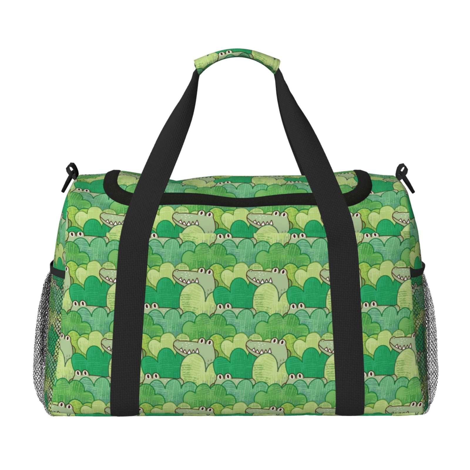 Bingfone Crocodile And Bush Print Travel Duffel Tote Bag,Waterproof ...