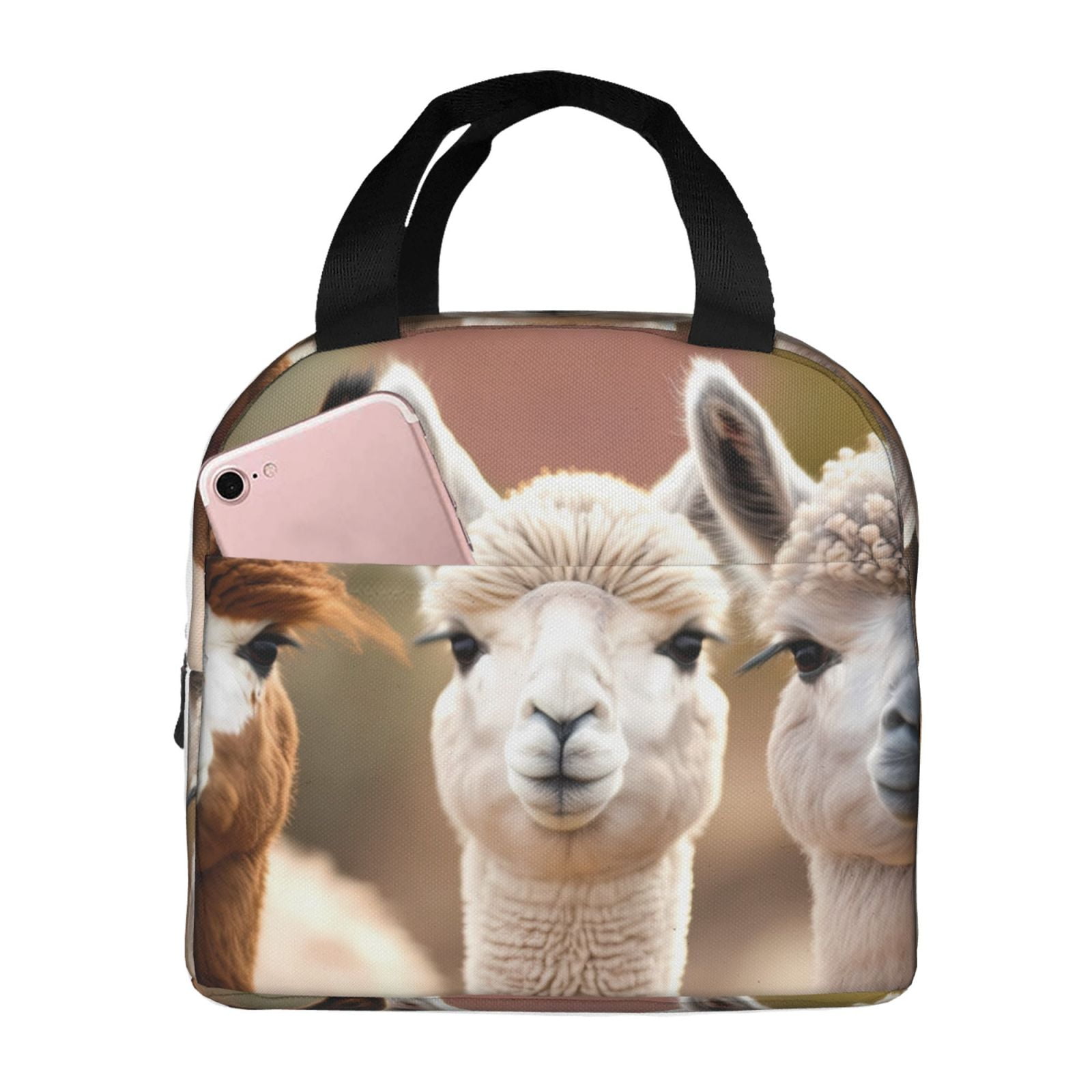 Bingfone Cute Alpaca in Daze Print Lunch Bag Insulated Lunch Box, Small ...