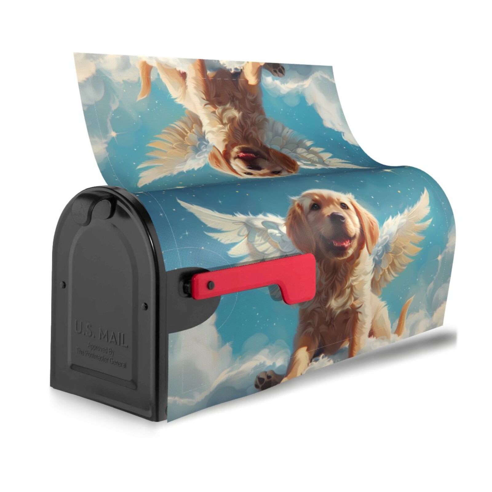 Bingfone Cute Angel Winged Dog Magnetic Mailbox Cover Standard Size for ...