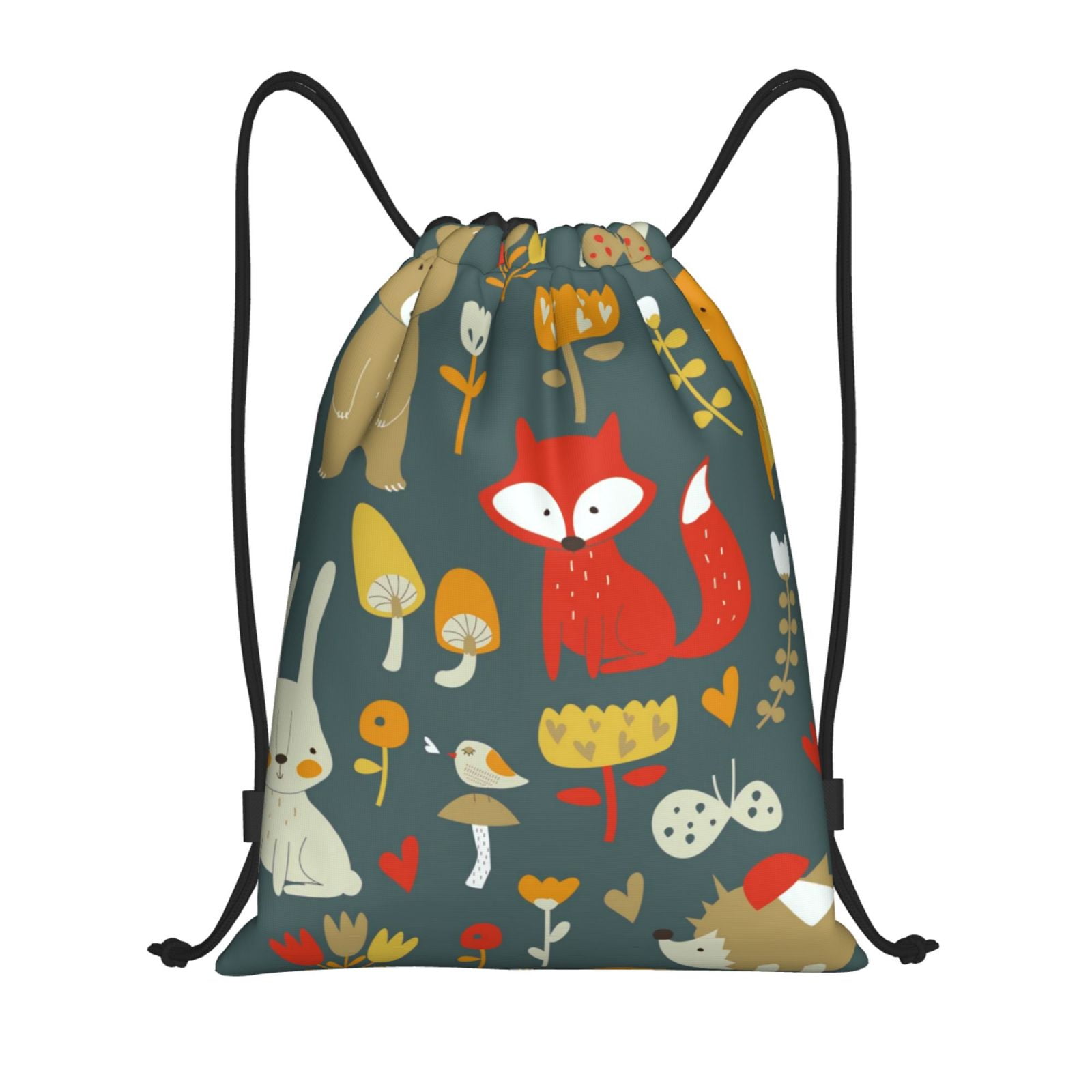 Bingfone Cute Animal Forest Drawstrings Backpacks Bags For Men Women ...