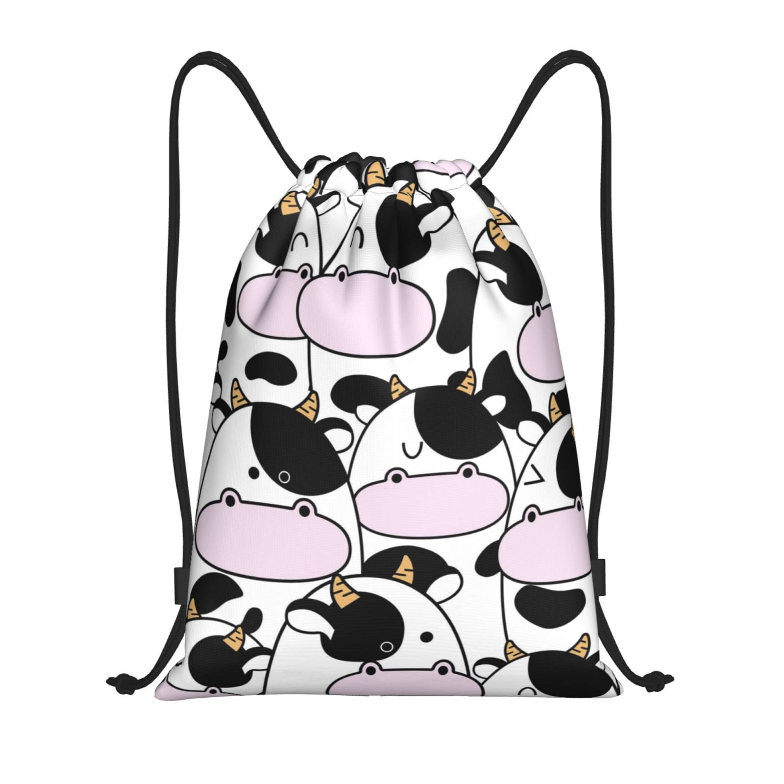 Bingfone Cute Animal With Cow Drawstrings Backpacks Bags For Men Women ...