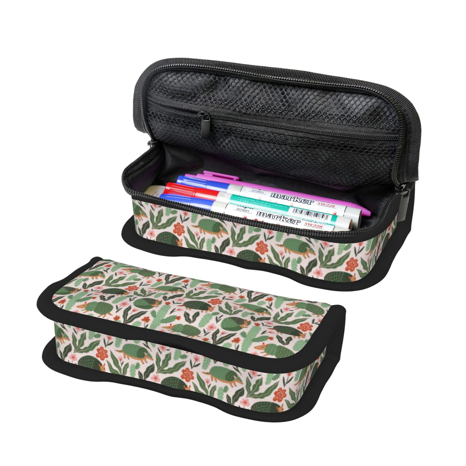 Bingfone Cute Armadillo Print Pencil Case Large Capacity Pencil Pouch ...