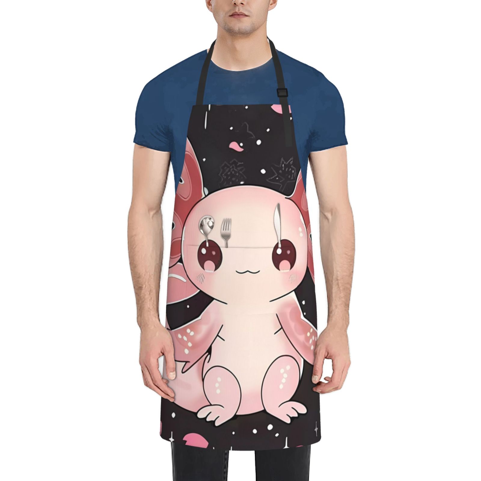 Bingfone Cute Axolotl Sakura Blossoms Apron Gifts For Men, Women ...