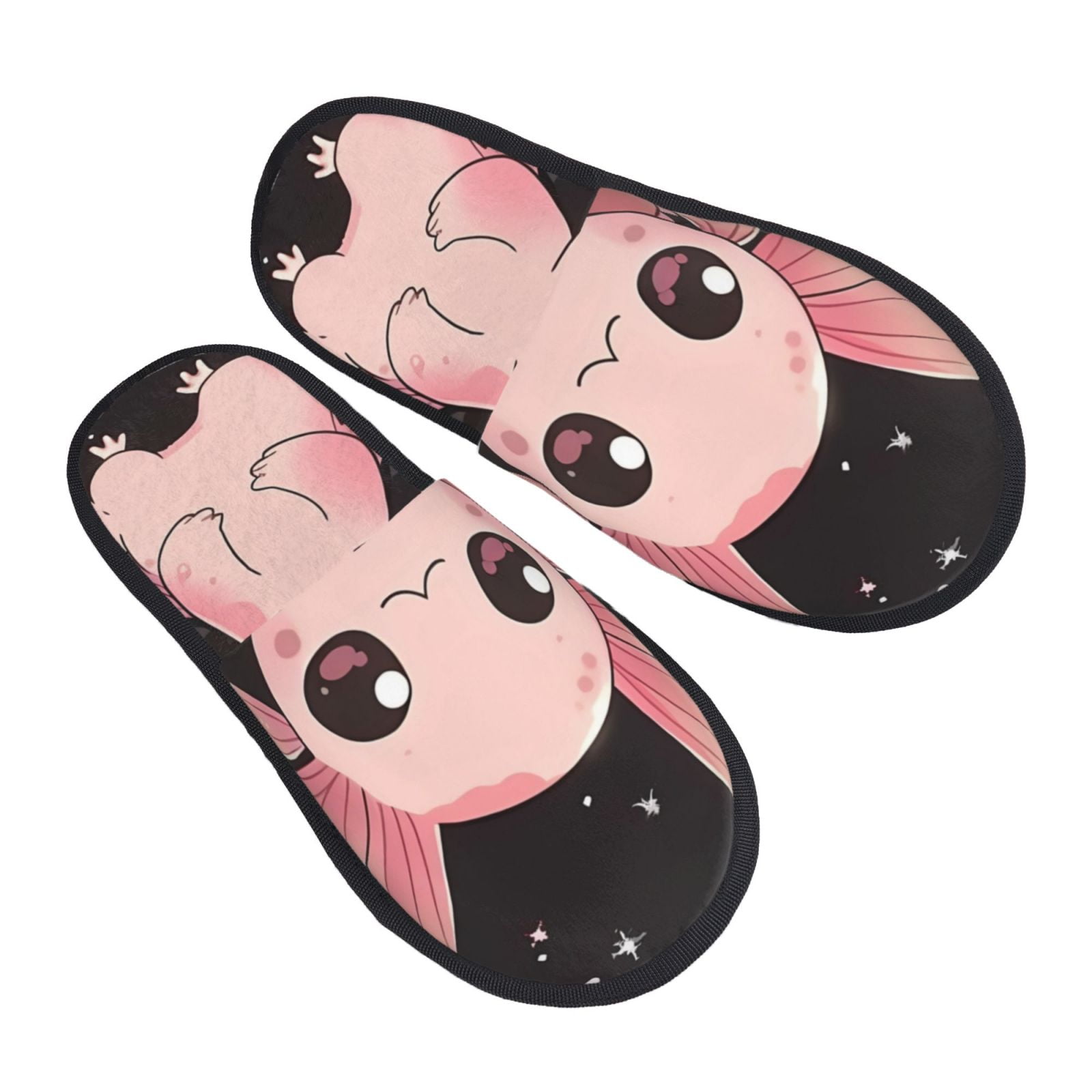Bingfone Cute Axolotl Sakura Blossoms B House Slippers for Women Men ...