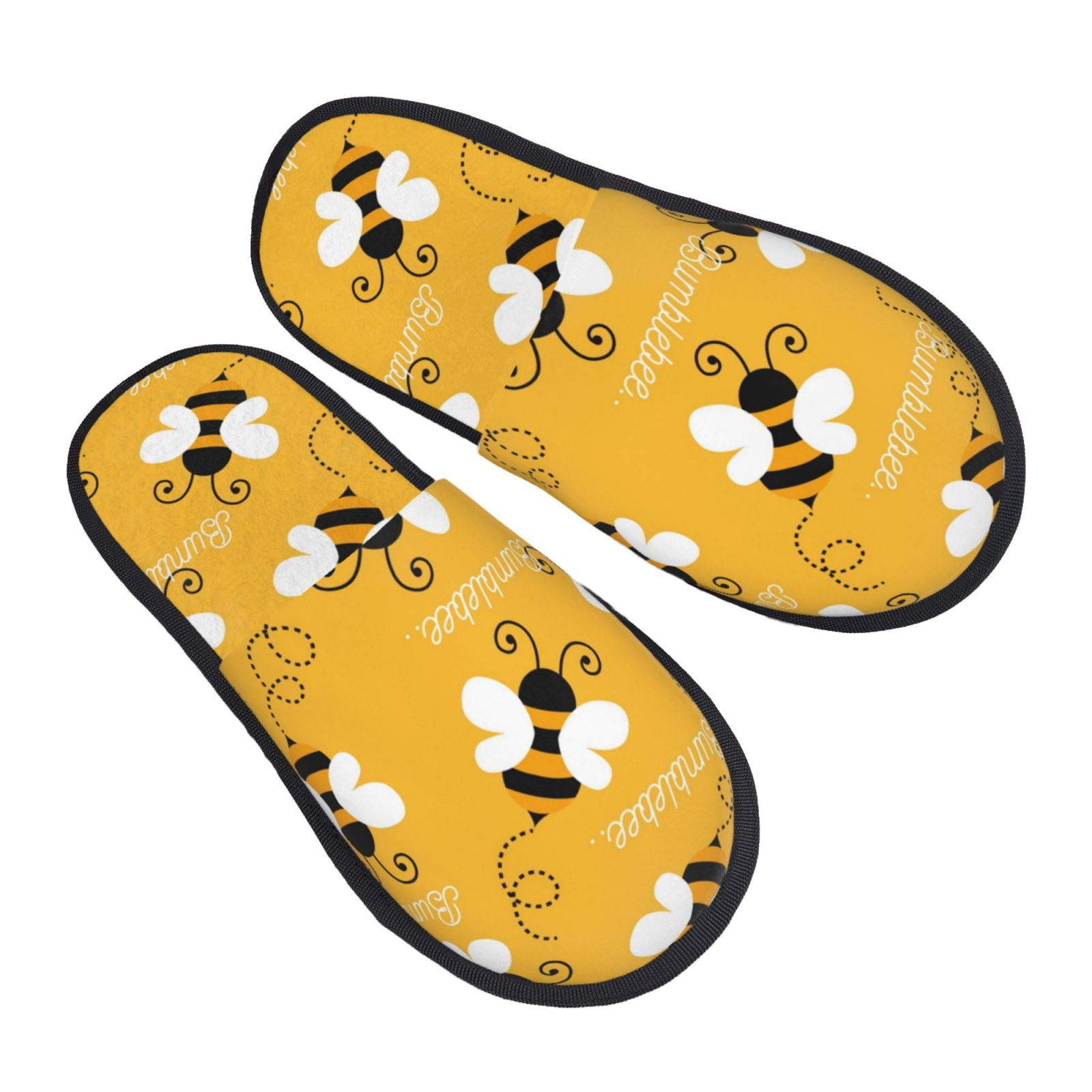 Bingfone Cute Bee Butterfly Yelllow House Slippers For Women Men With ...