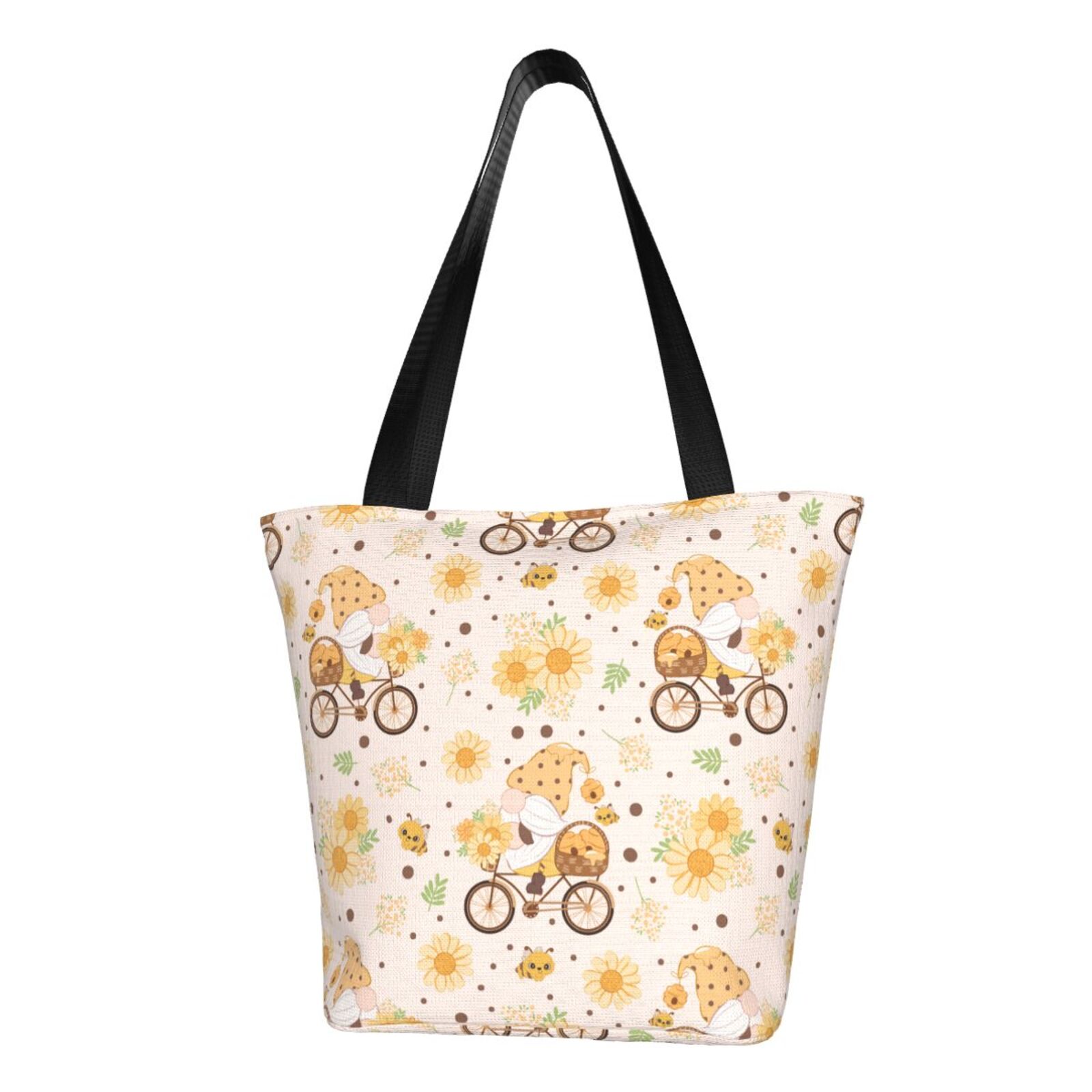Bingfone Cute Bee Gnome Women Shoulder Tote Bags Casual Bag Ladies ...