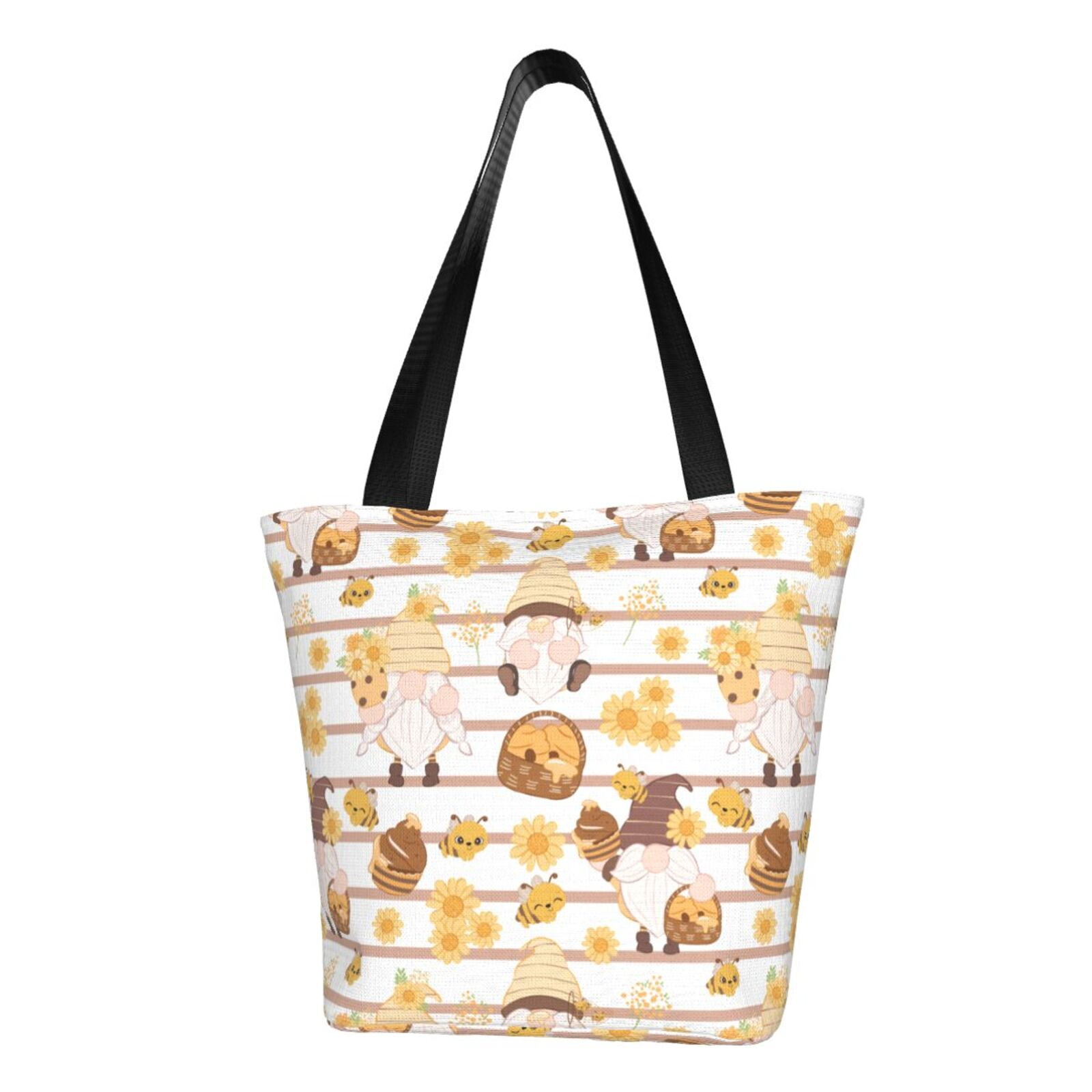 Bingfone Cute Bee Gnome Women Shoulder Tote Bags Casual Bag Ladies ...