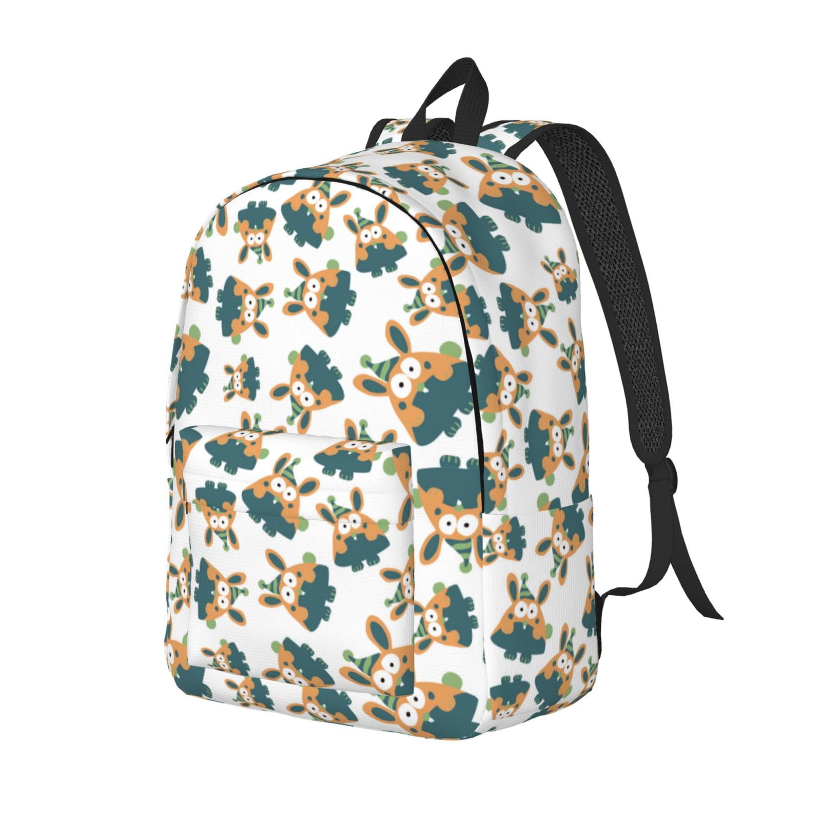 Bingfone Cute Bunny Print Canvas College Laptop Backpack, Large ...