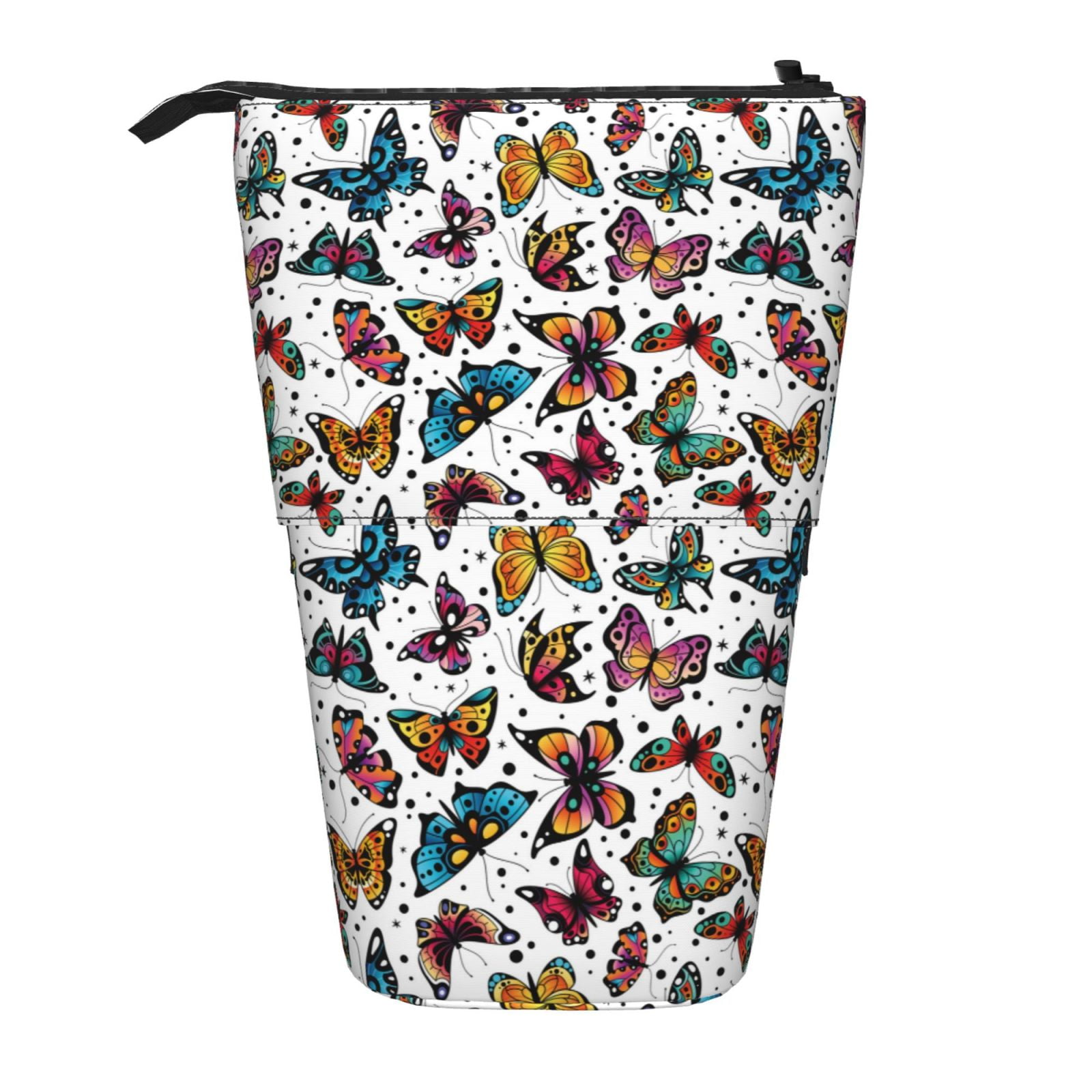 Bingfone Cute Butterfly Print Telescopic Pencil Bag Pen Holder Pop Up ...