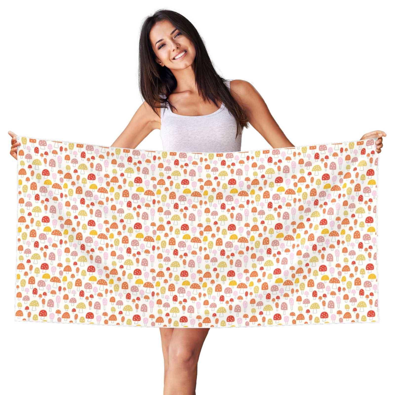 Bingfone Cute Cartoon Mushrooms Oversized 27.7x55 Inches Beach Towel ...
