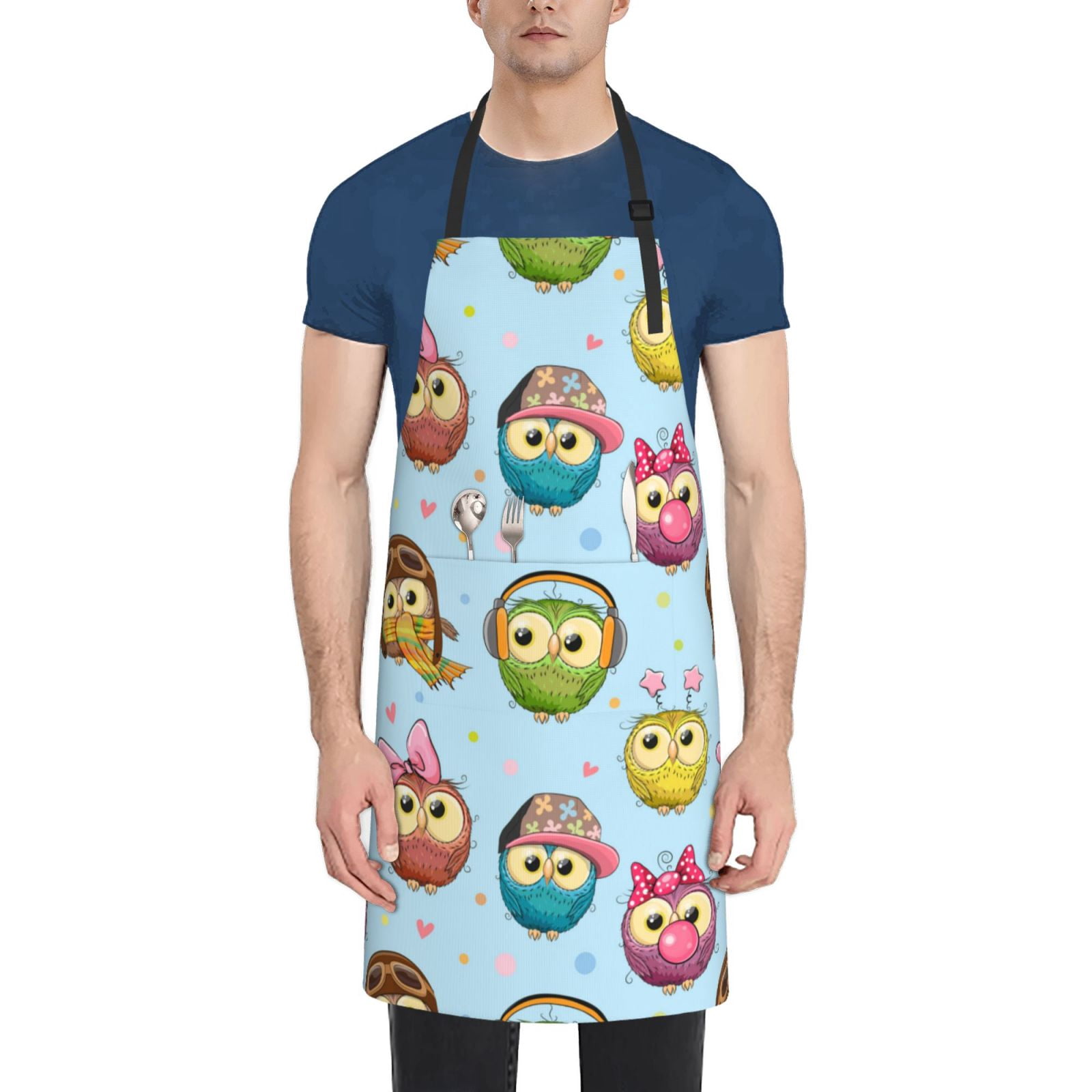 Bingfone Cute Cartoon Owls 3 Apron Gifts For Men, Women Professional ...