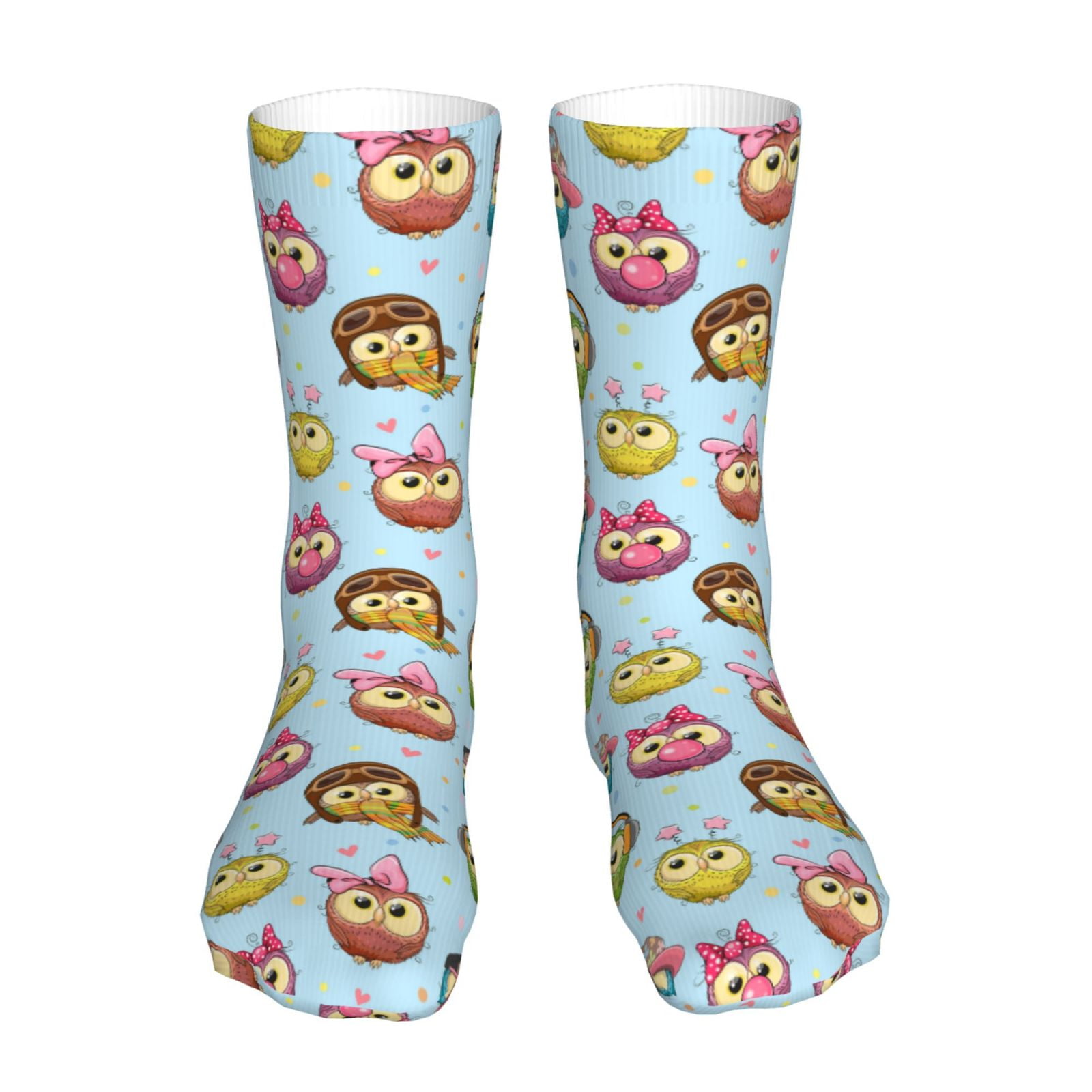 Bingfone Cute Cartoon Owls 3 Prirnt Women's Men's Fun Pattern and Solid ...