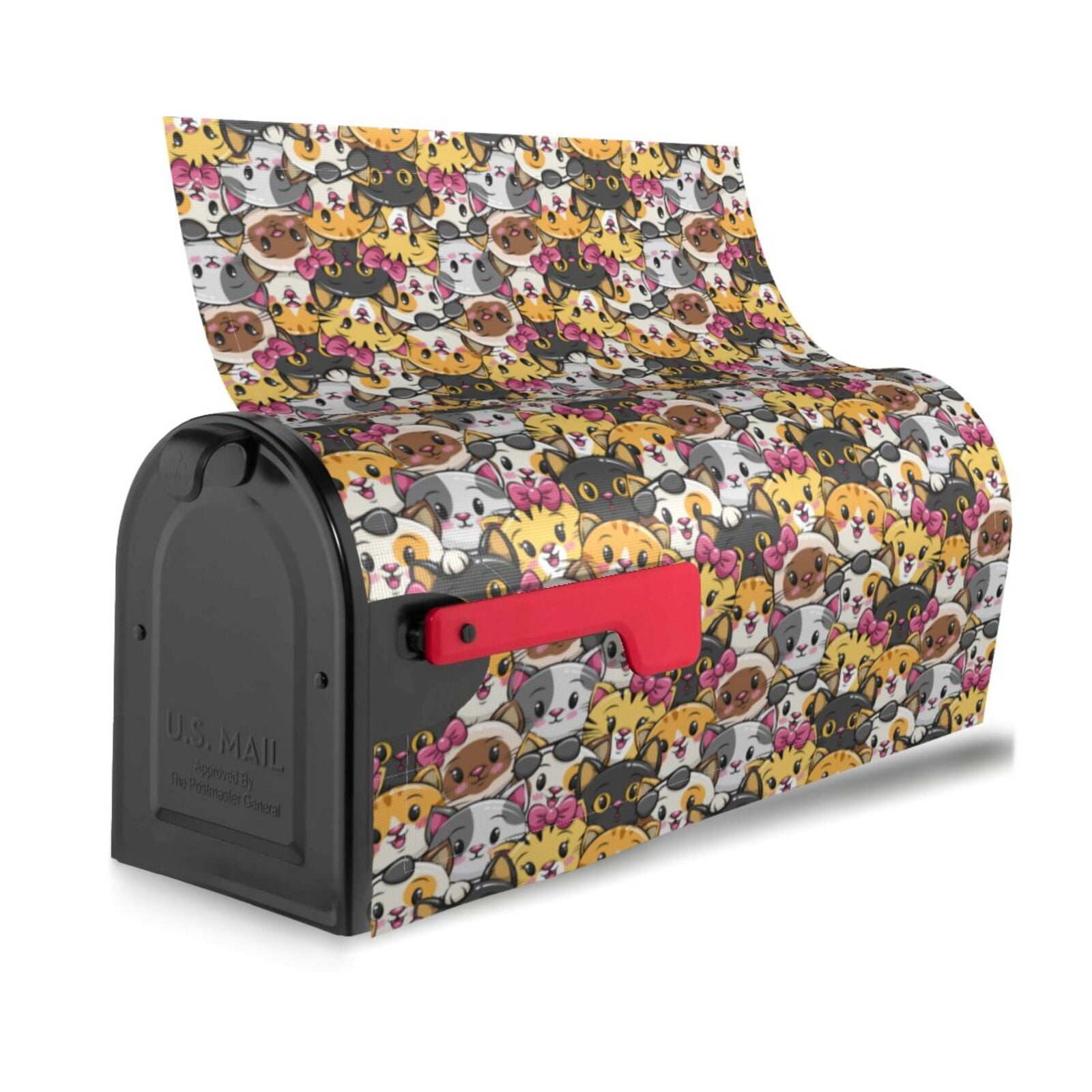 Bingfone Cute Cat Magnetic Mailbox Cover Standard Size for Garden Yard ...