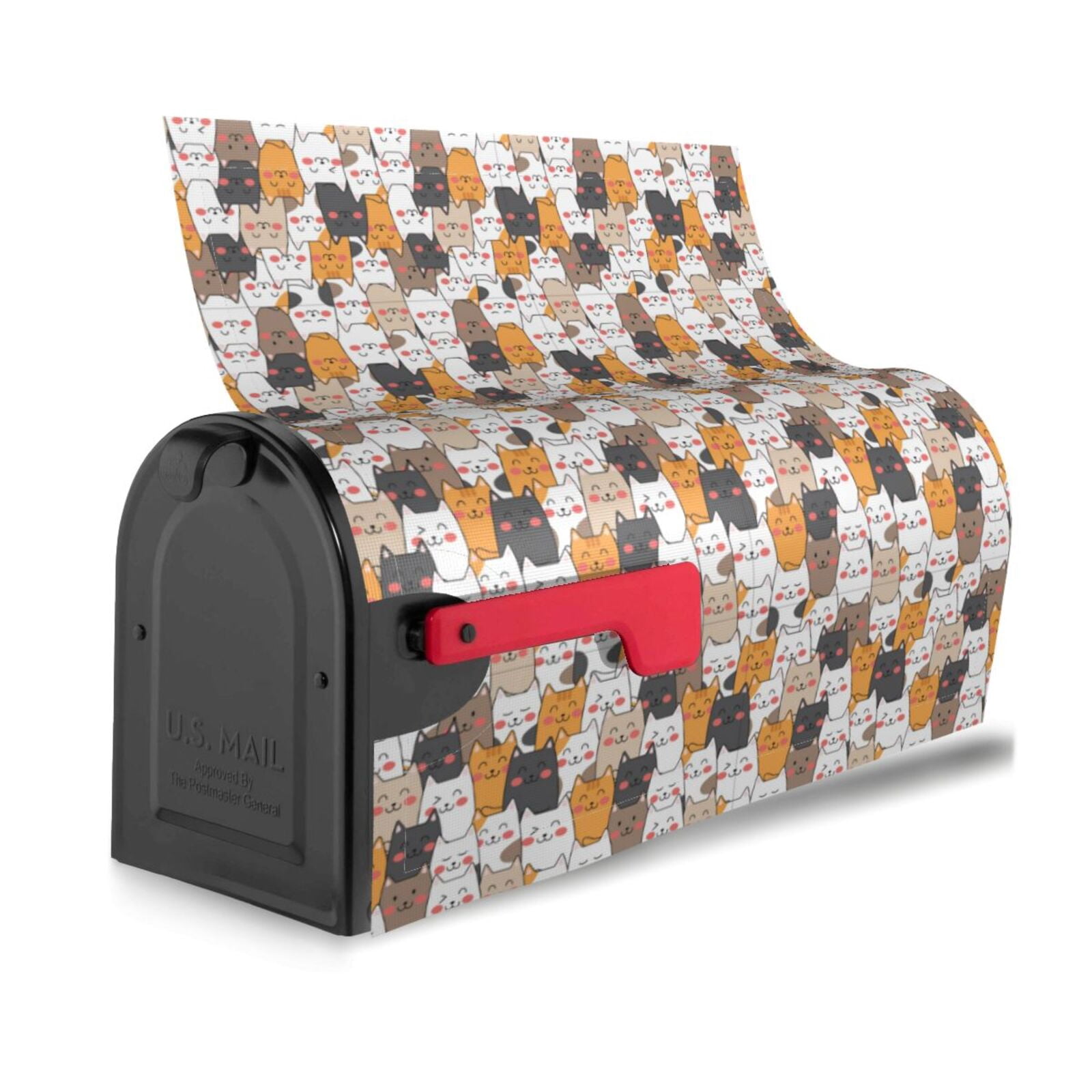 Bingfone Cute Cats Magnetic Mailbox Cover Standard Size for Garden Yard ...