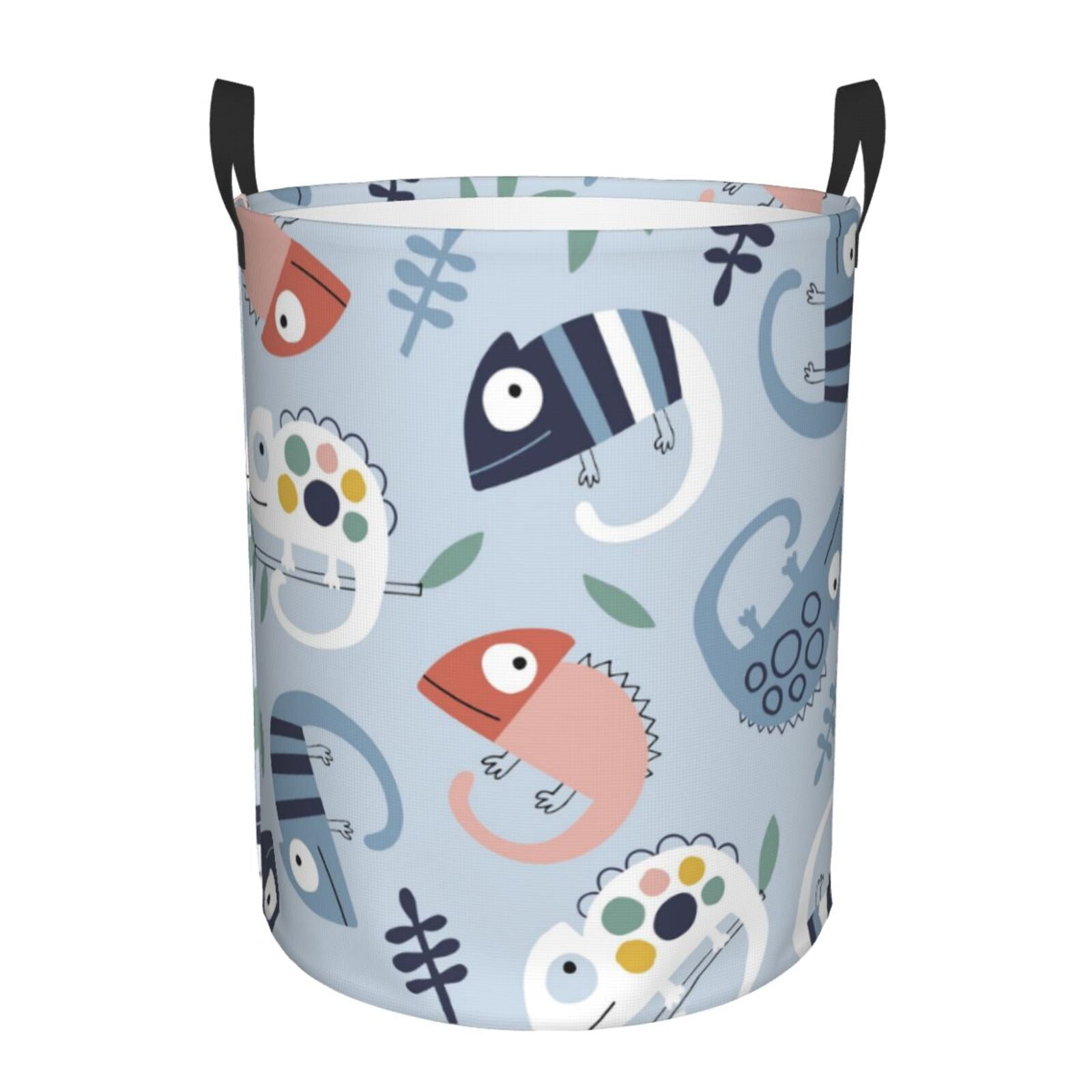 Bingfone Cute Chameleons On Blue Background Waterproof Foldable Laundry ...