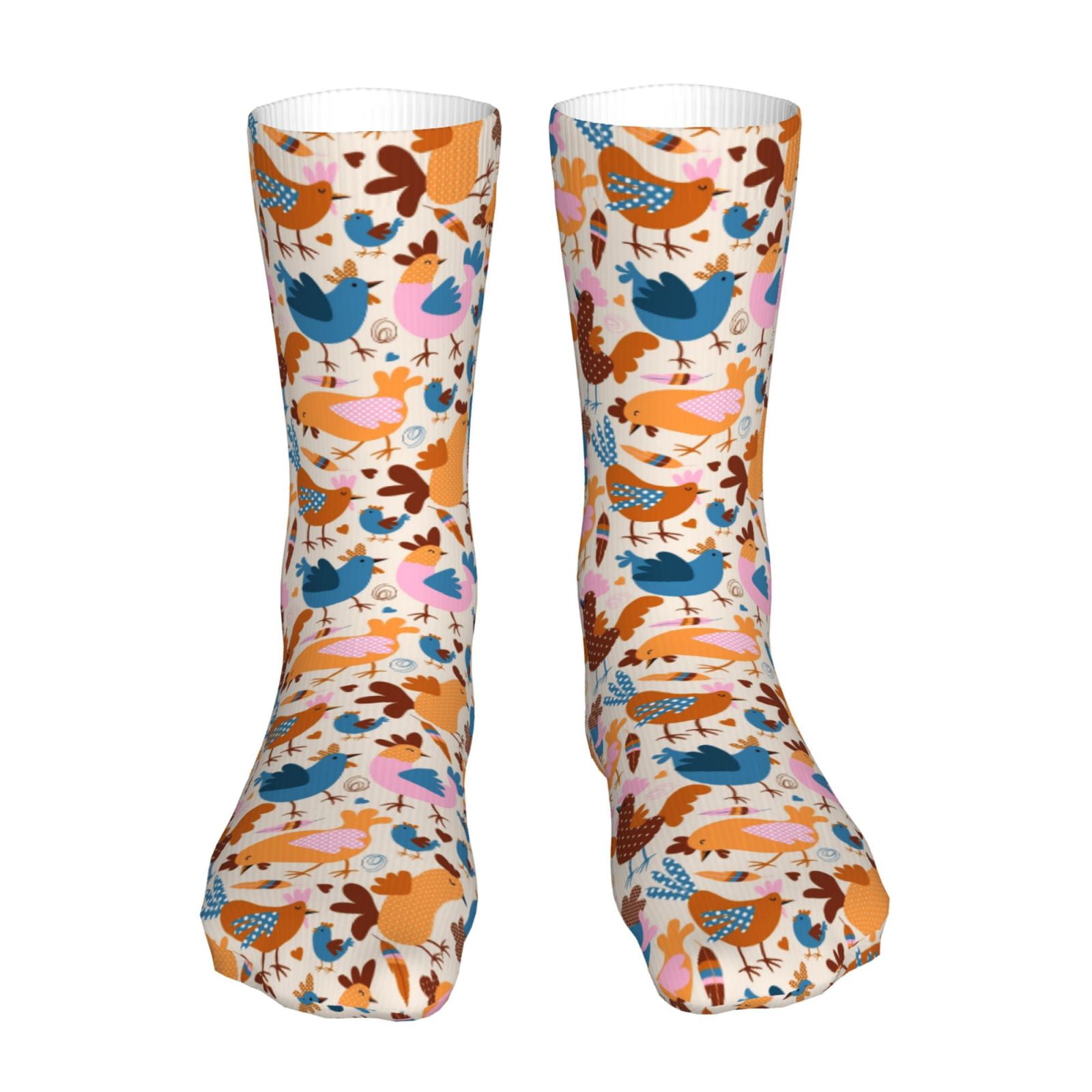 Bingfone Cute Chickens Prirnt Women's Men's Fun Pattern and Solid Crew ...