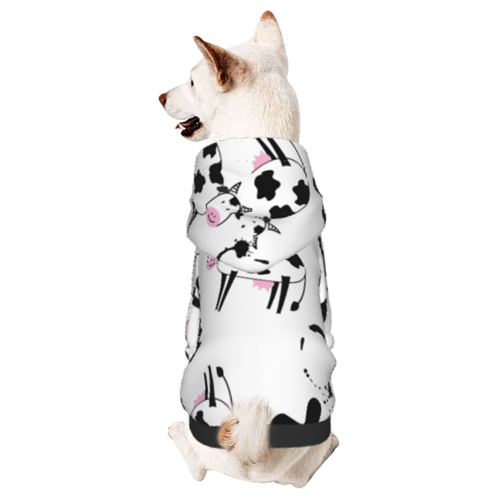 Bingfone Cute Cow And Milk Stains Dog Clothes Hoodie, Pet Winter Coat ...