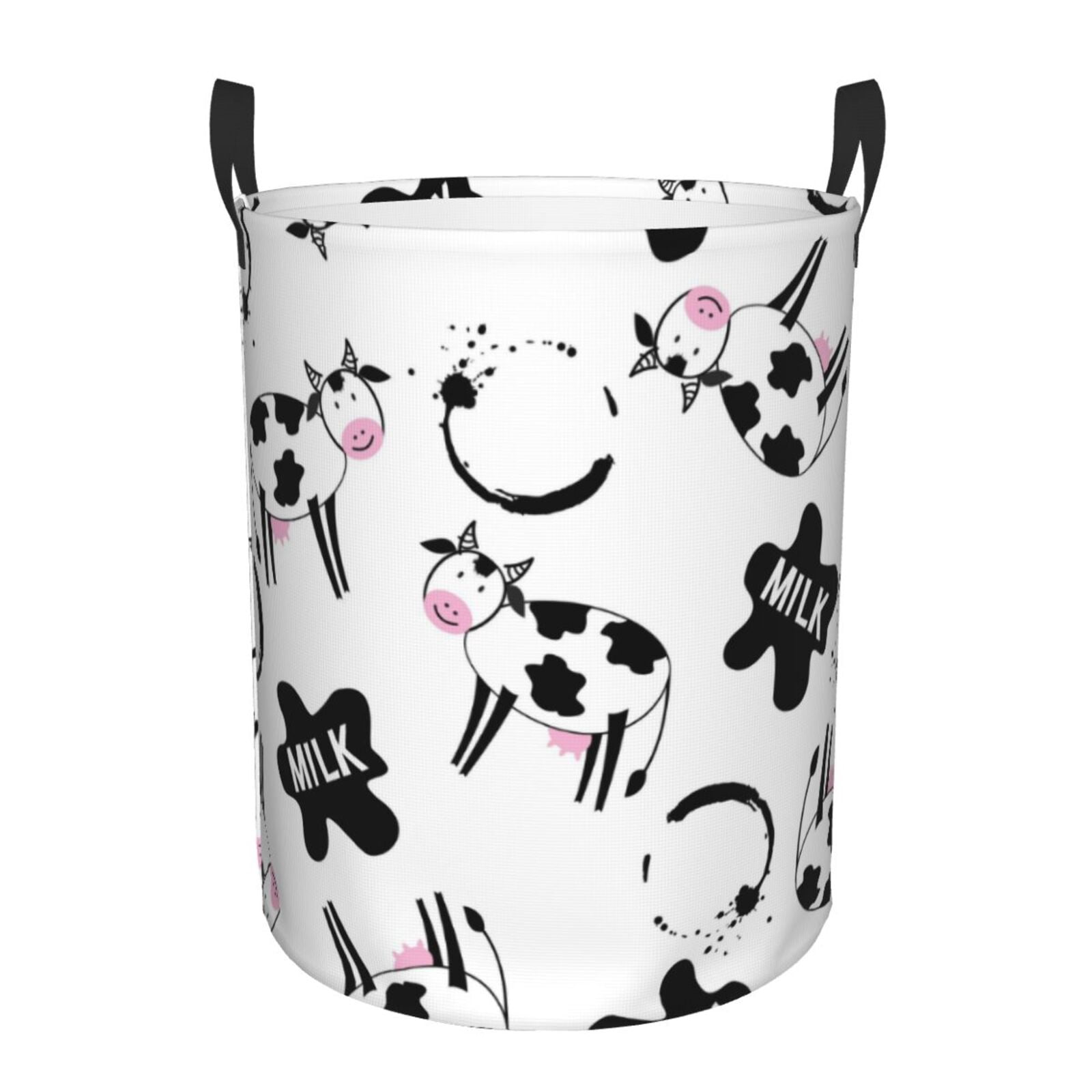 Bingfone Cute Cow And Milk Stains Waterproof Foldable Laundry Hamper ...