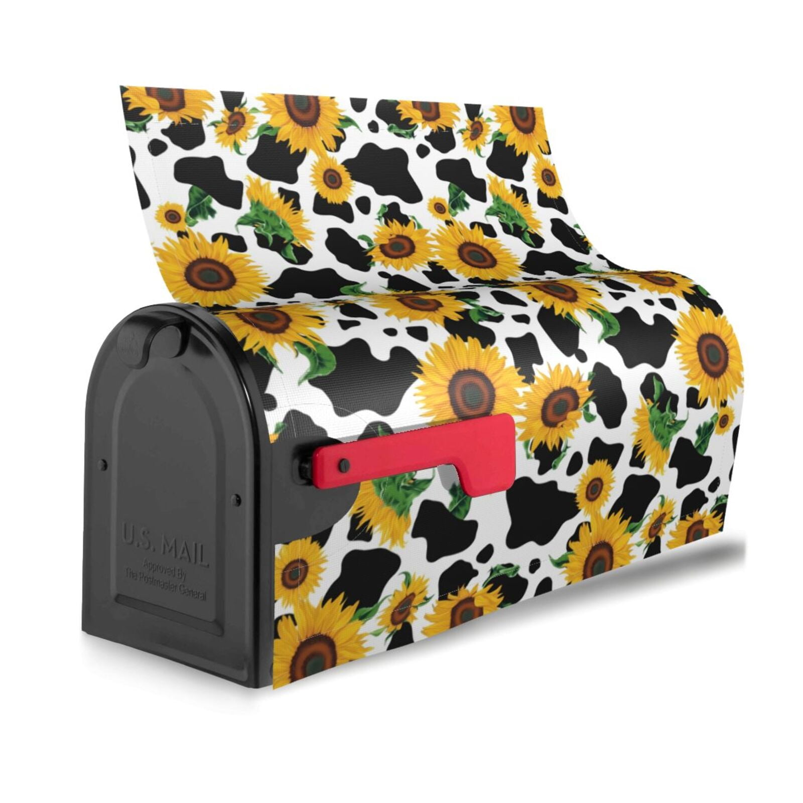Bingfone Cute Cow Print Sunflower D Magnetic Mailbox Cover Standard ...