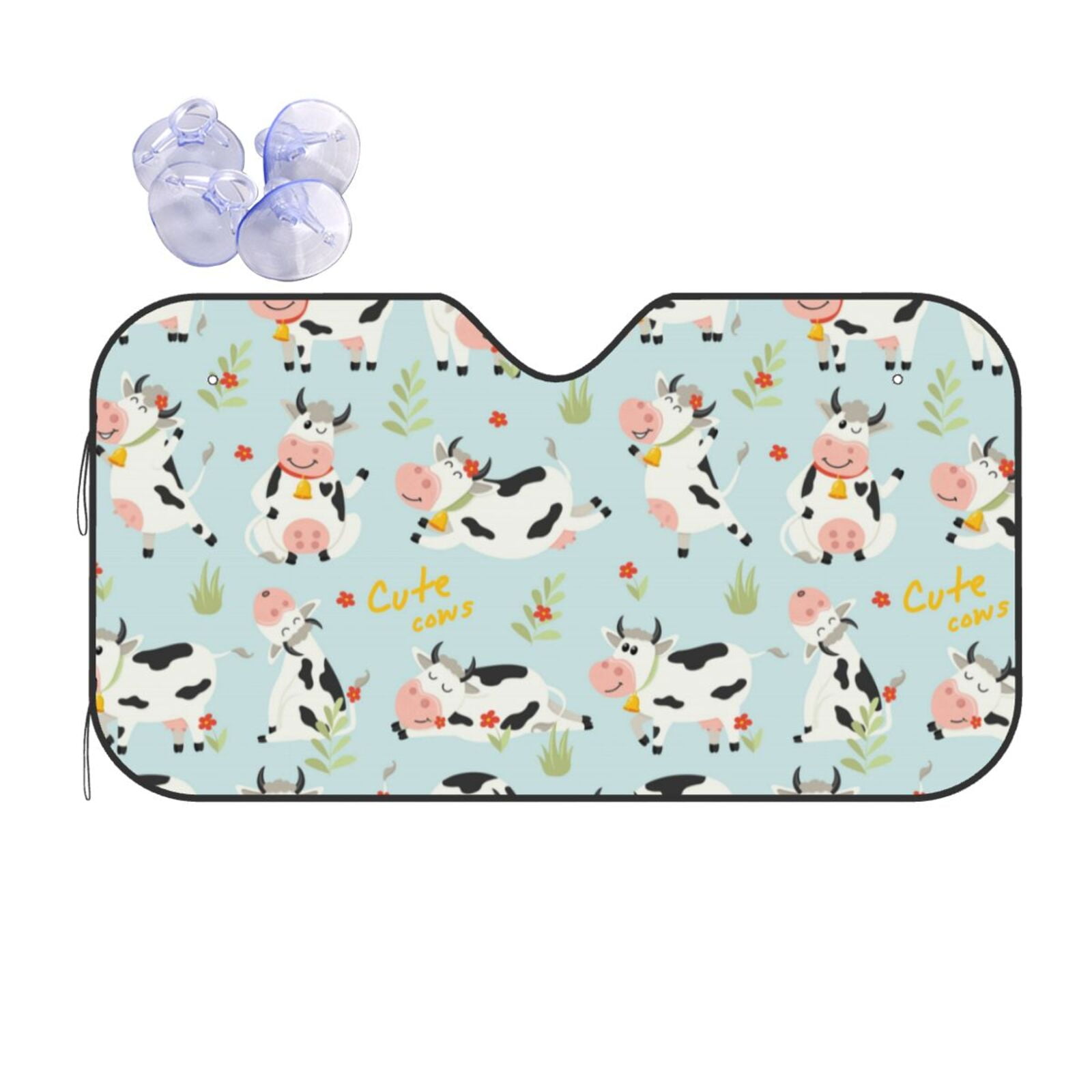 Bingfone Cute Cows Car Windshield Sun Shade Protector Keep Your Vehicle ...