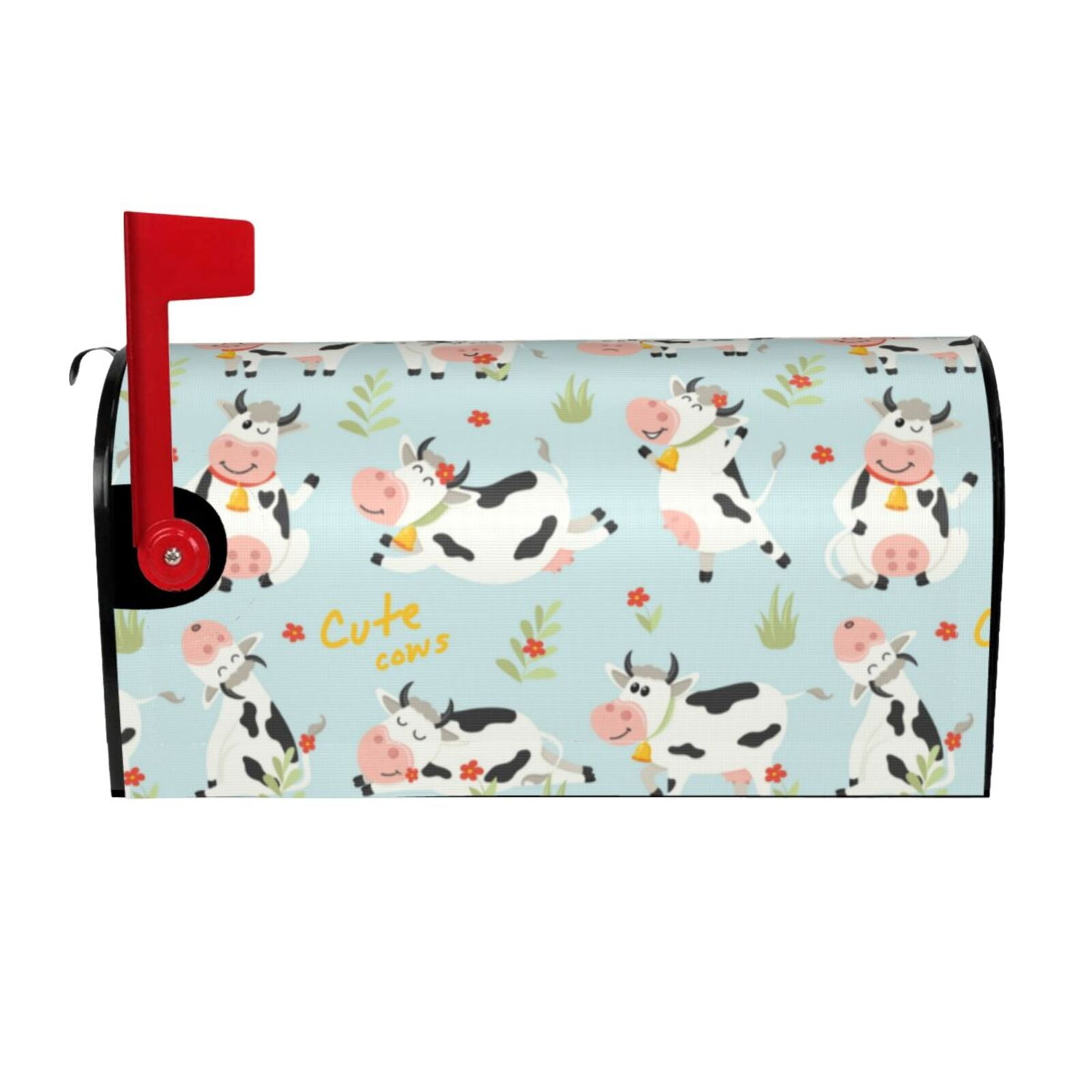Bingfone Cute Cows Magnetic Mailbox Cover Standard Size For Garden Yard ...