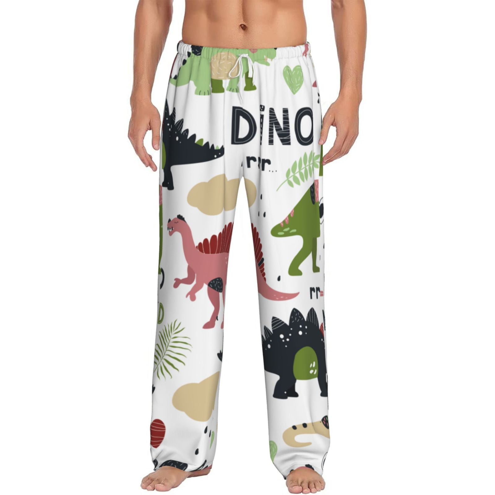 Bingfone Cute Dinosaurs Mens All Over Print Sleep Pajama Pants-Small ...