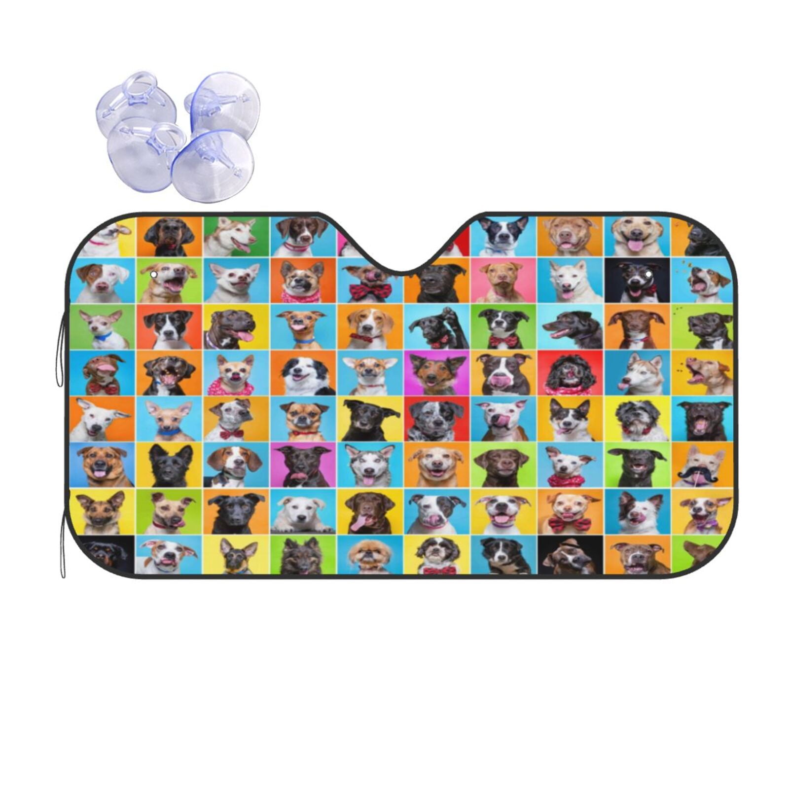 Bingfone Cute Dogs Collage Car Windshield Sun Shade Protector Keep Your ...