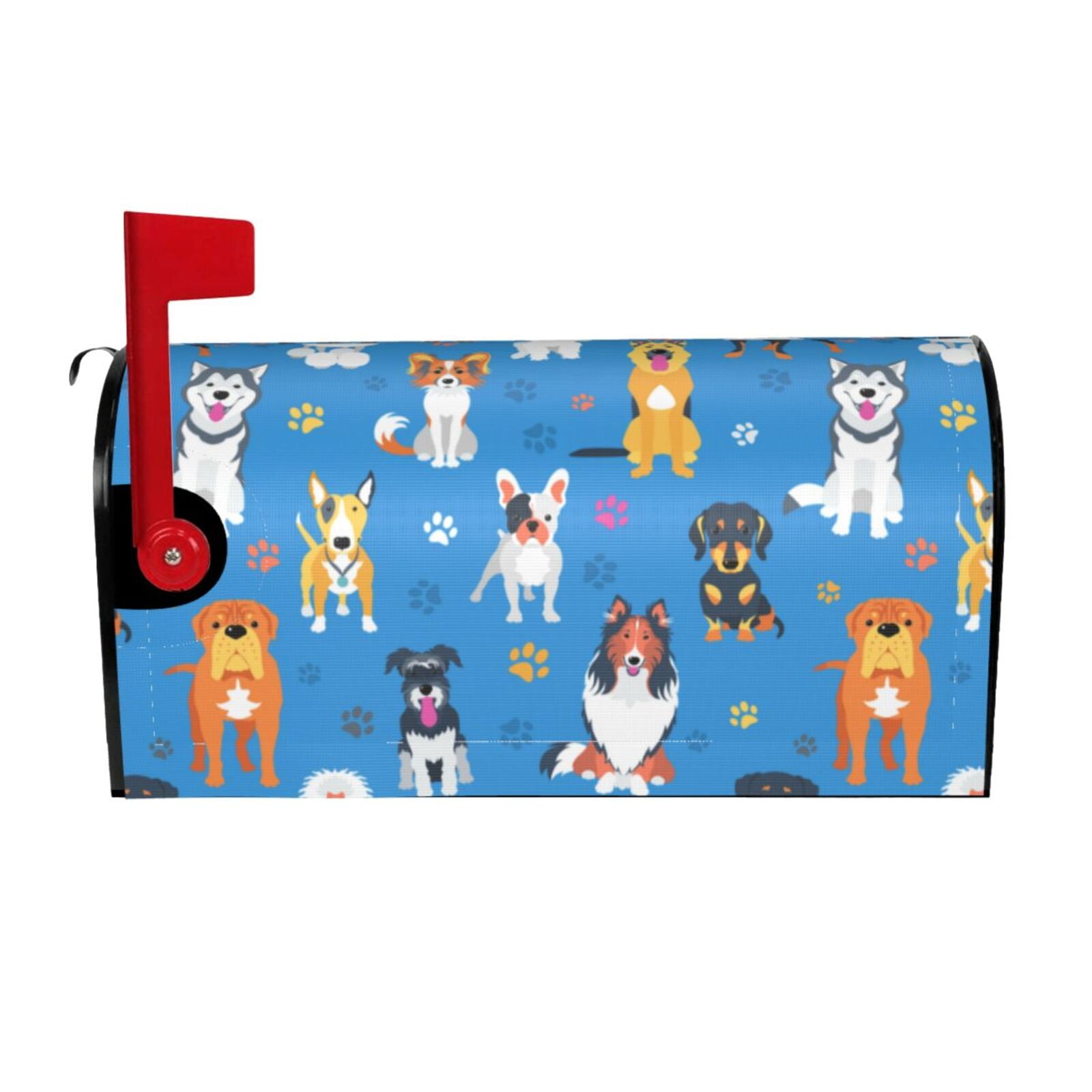 Bingfone Cute Dogs Magnetic Mailbox Cover Standard Size For Garden Yard ...