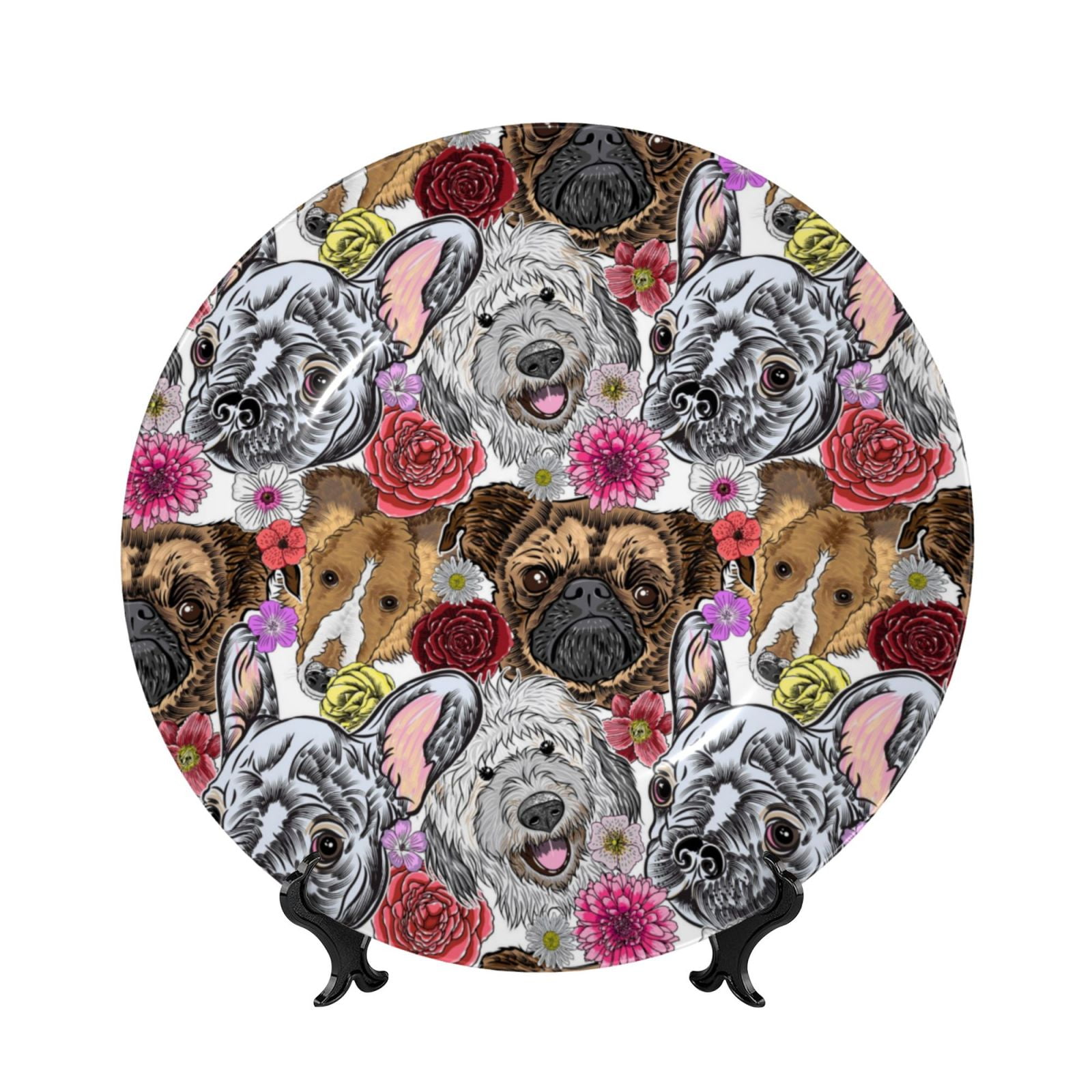 Bingfone Cute Dogs Puppy1 Print Bone China Dinner Decorative Plates ...