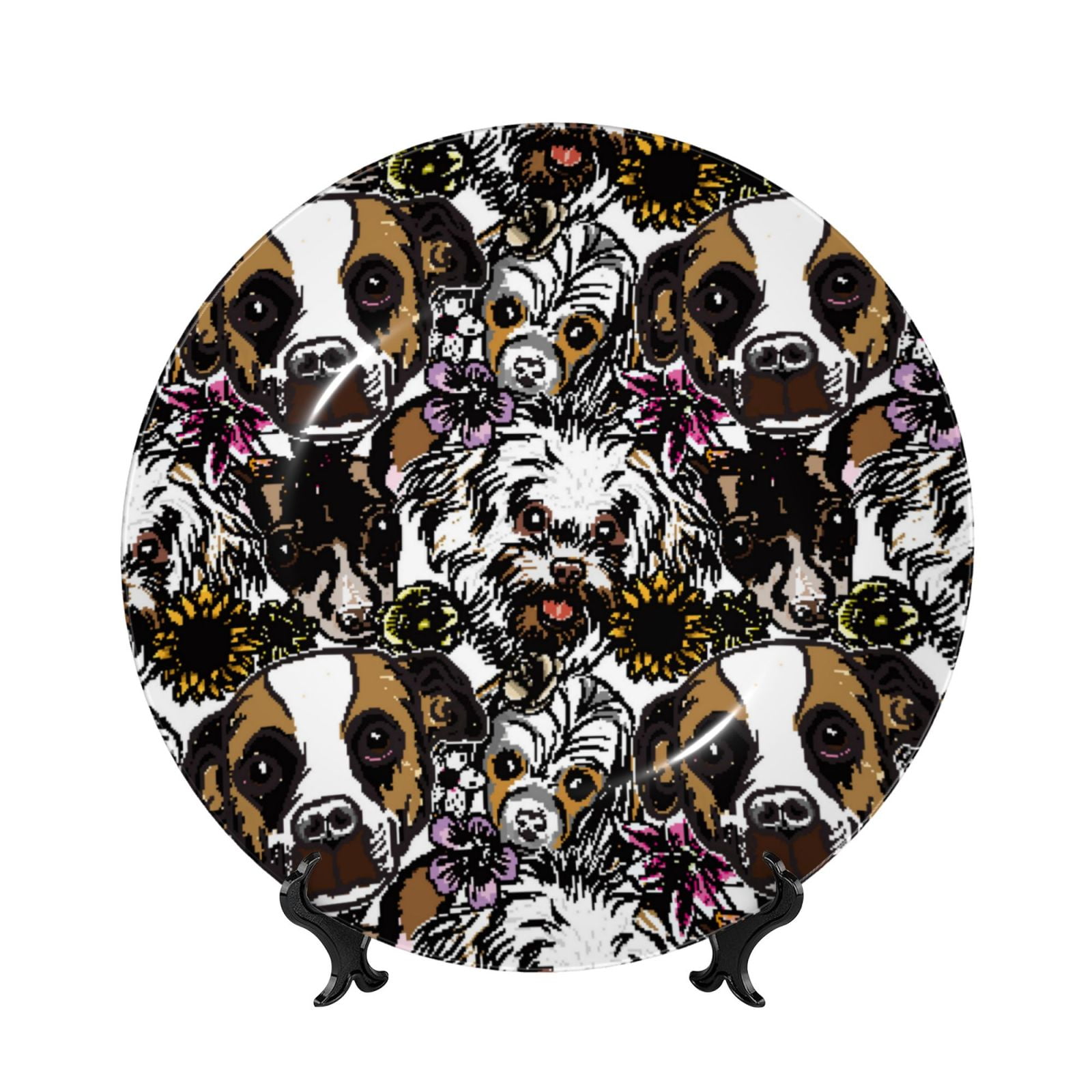 Bingfone Cute Dogs Puppy2 Print Bone China Dinner Decorative Plates ...