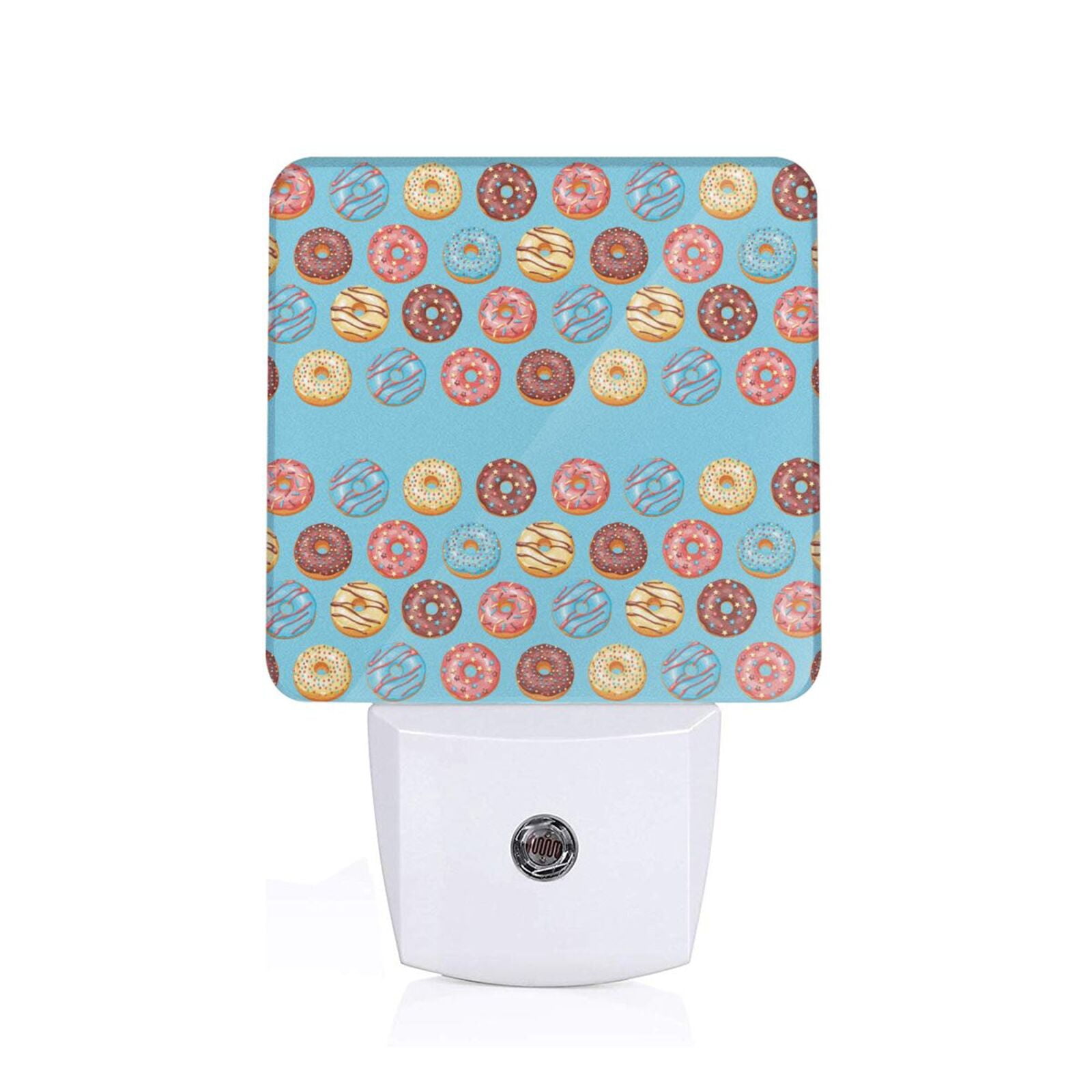 Bingfone Cute Donut Print Night Lights Plug into Wall,Dusk to Dawn ...