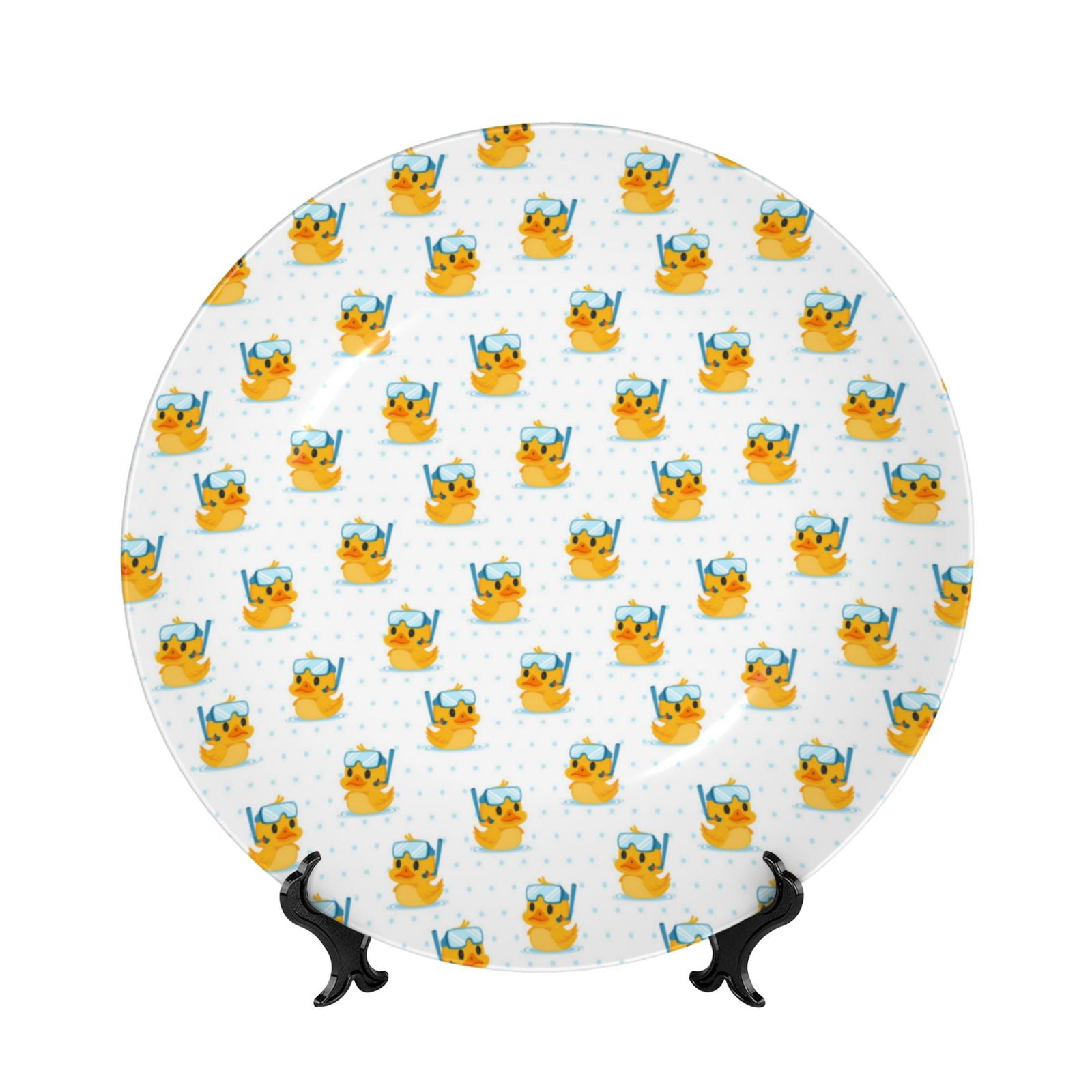 Bingfone Cute Duck Diver Print Bone China Dinner Decorative Plates ...