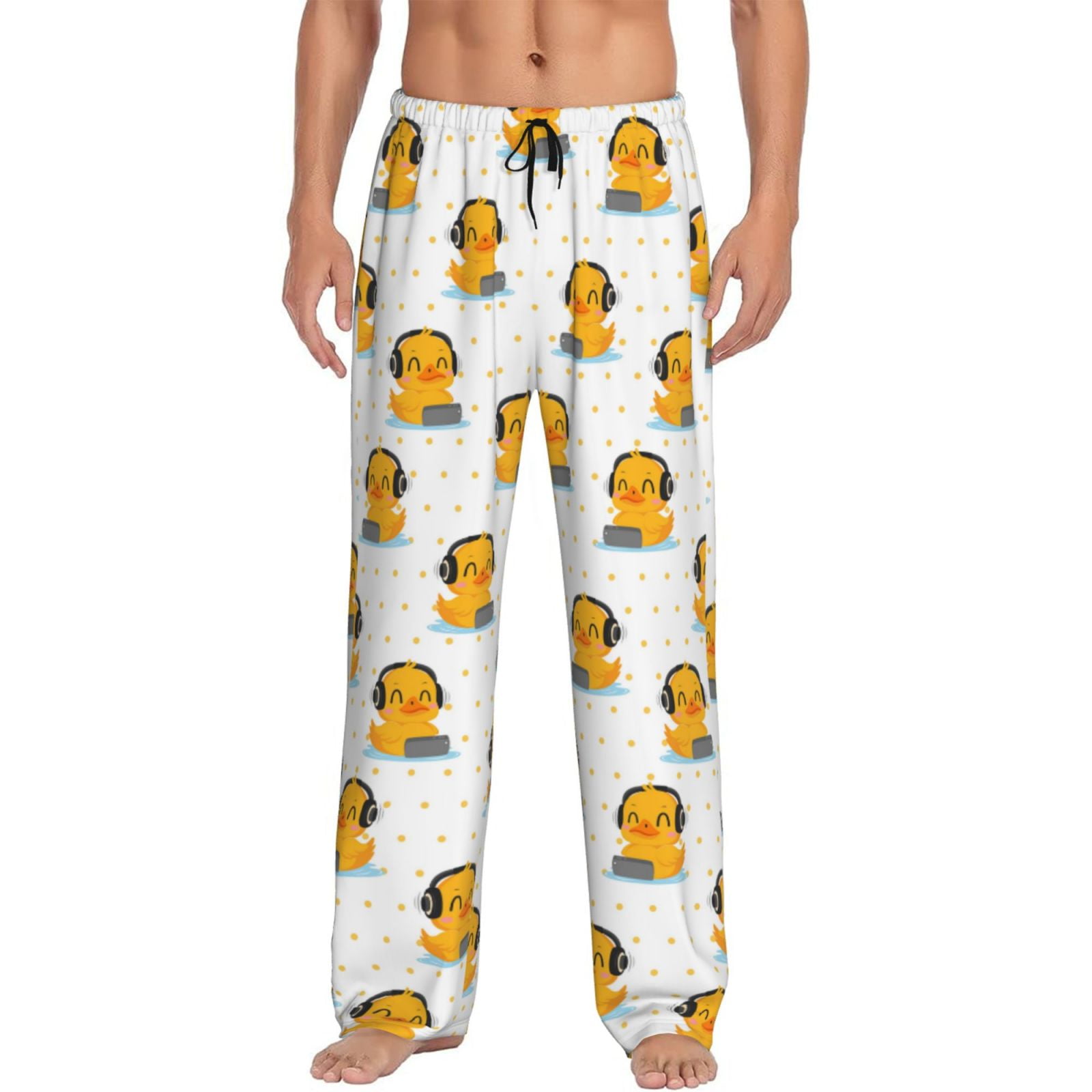Bingfone Cute Duck With Headphone Mens All Over Print Sleep Pajama ...
