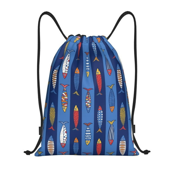 Bingfone Cute Fish Drawstrings Backpacks Bags for Men Women Gym ...