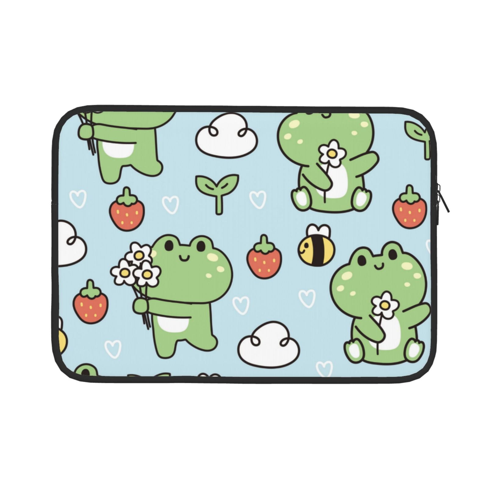 Bingfone Cute Floral Frog Laptop Sleeve Case 13 Inch, 360° Protective ...