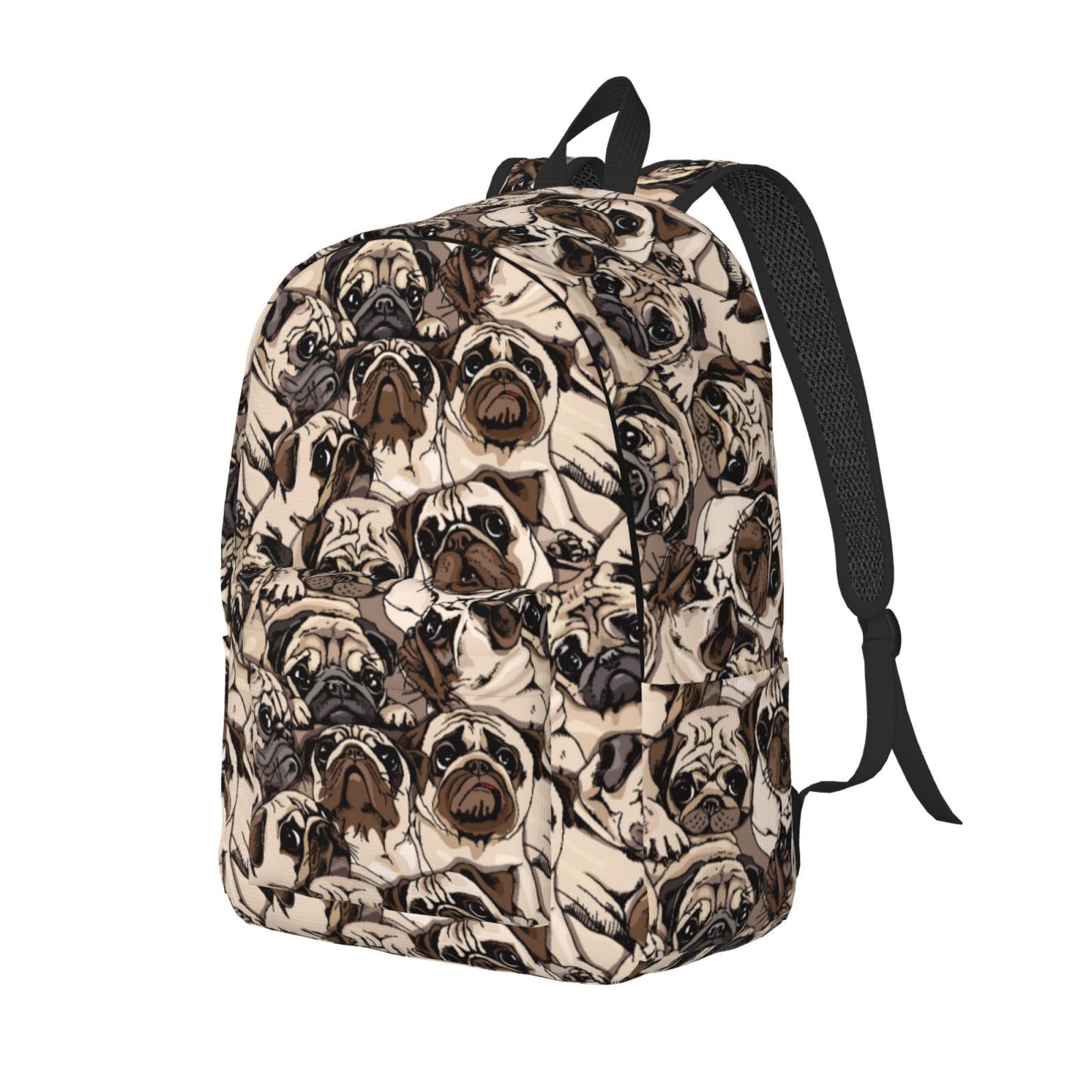 Bingfone Cute French Bulldog Print Canvas College Laptop Backpack ...