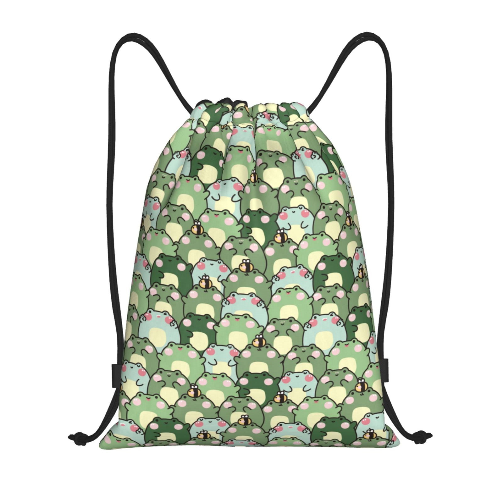 Bingfone Cute Frog Drawstrings Backpacks Bags for Men Women Gym ...