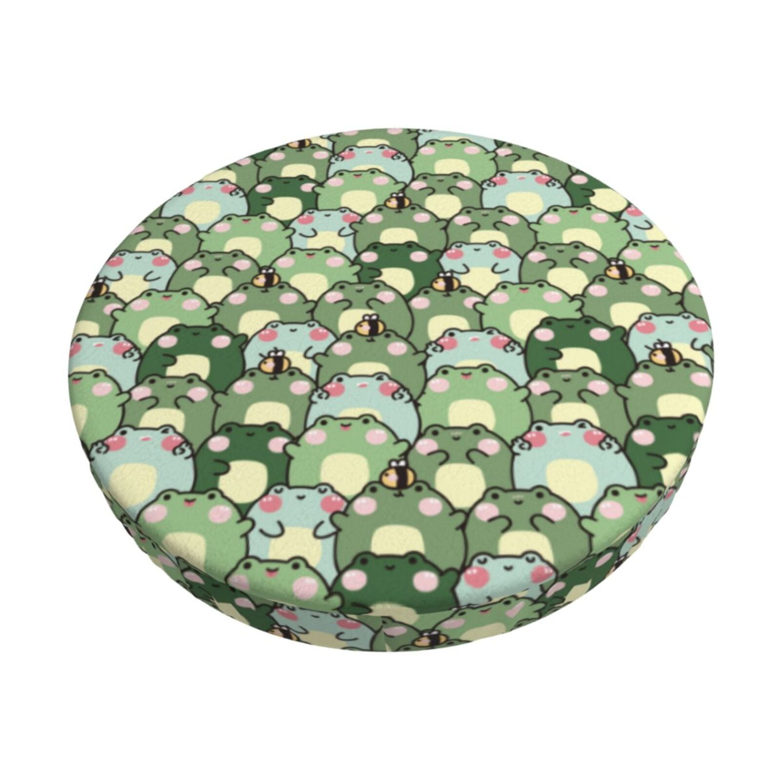 Bingfone Cute Frog Padded Round Bar Stool Cover Cushion with Elastic ...