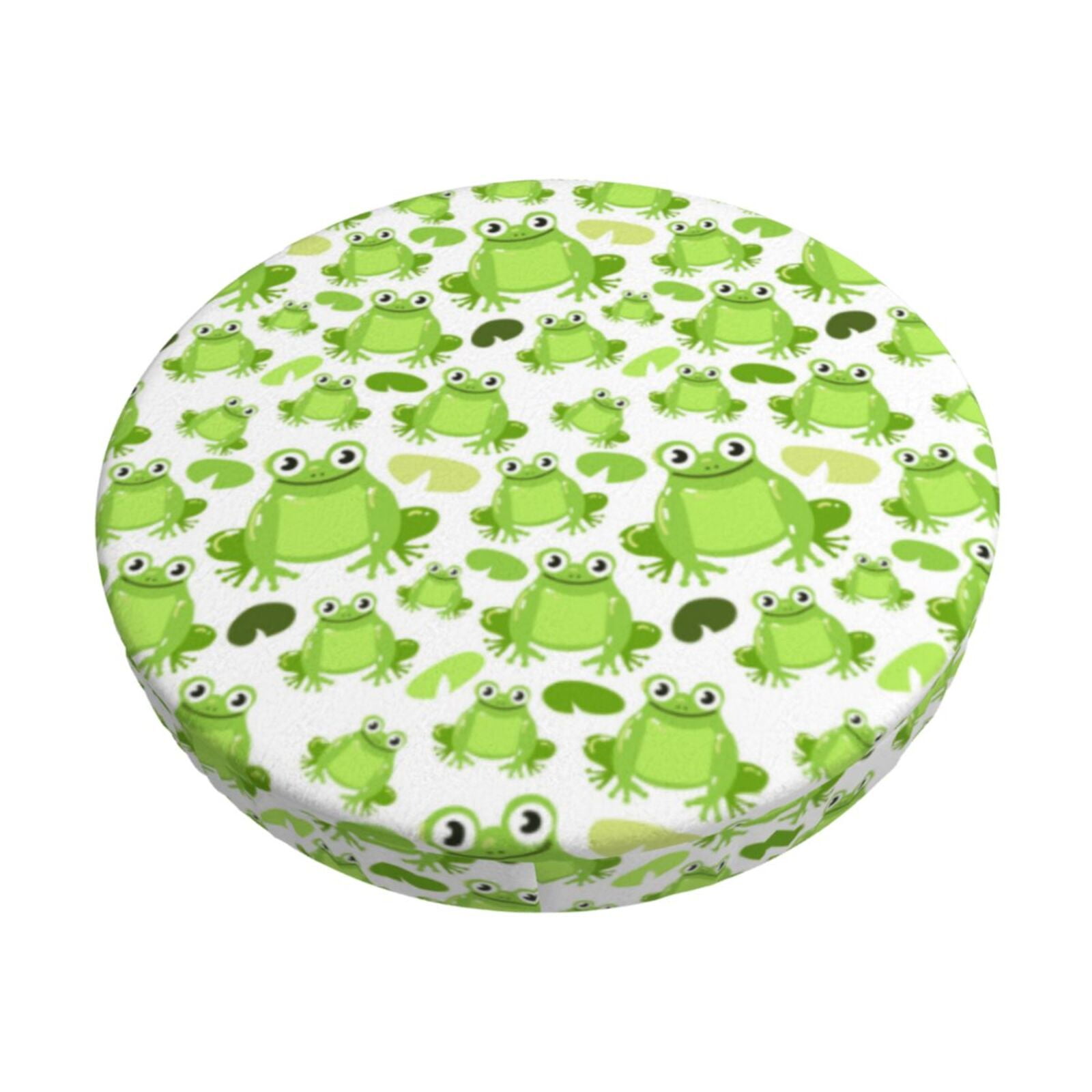 Bingfone Cute Frogs Padded Round Bar Stool Cover Cushion with Elastic ...