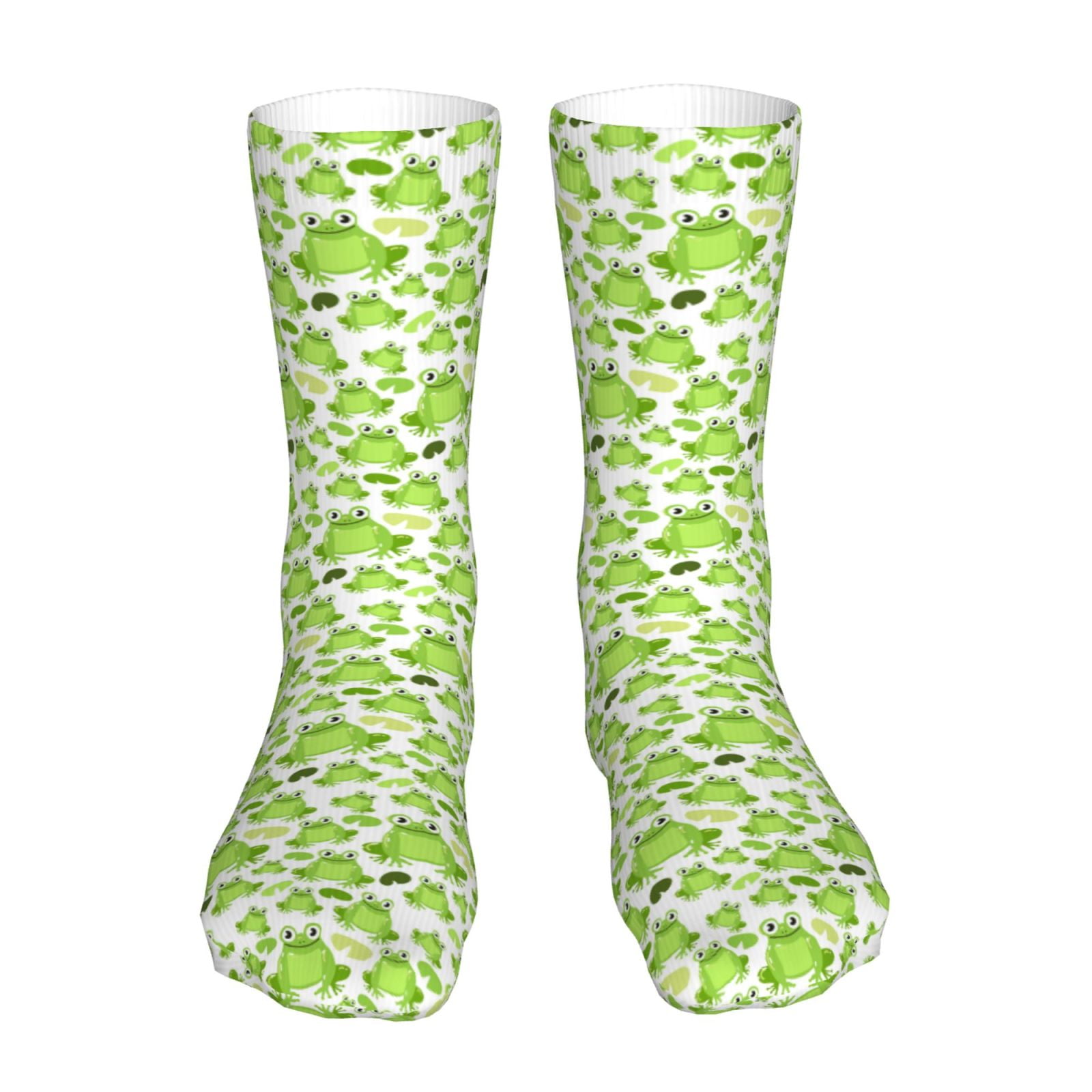 Bingfone Cute Frogs Prirnt Women's Men's Fun Pattern and Solid Crew ...