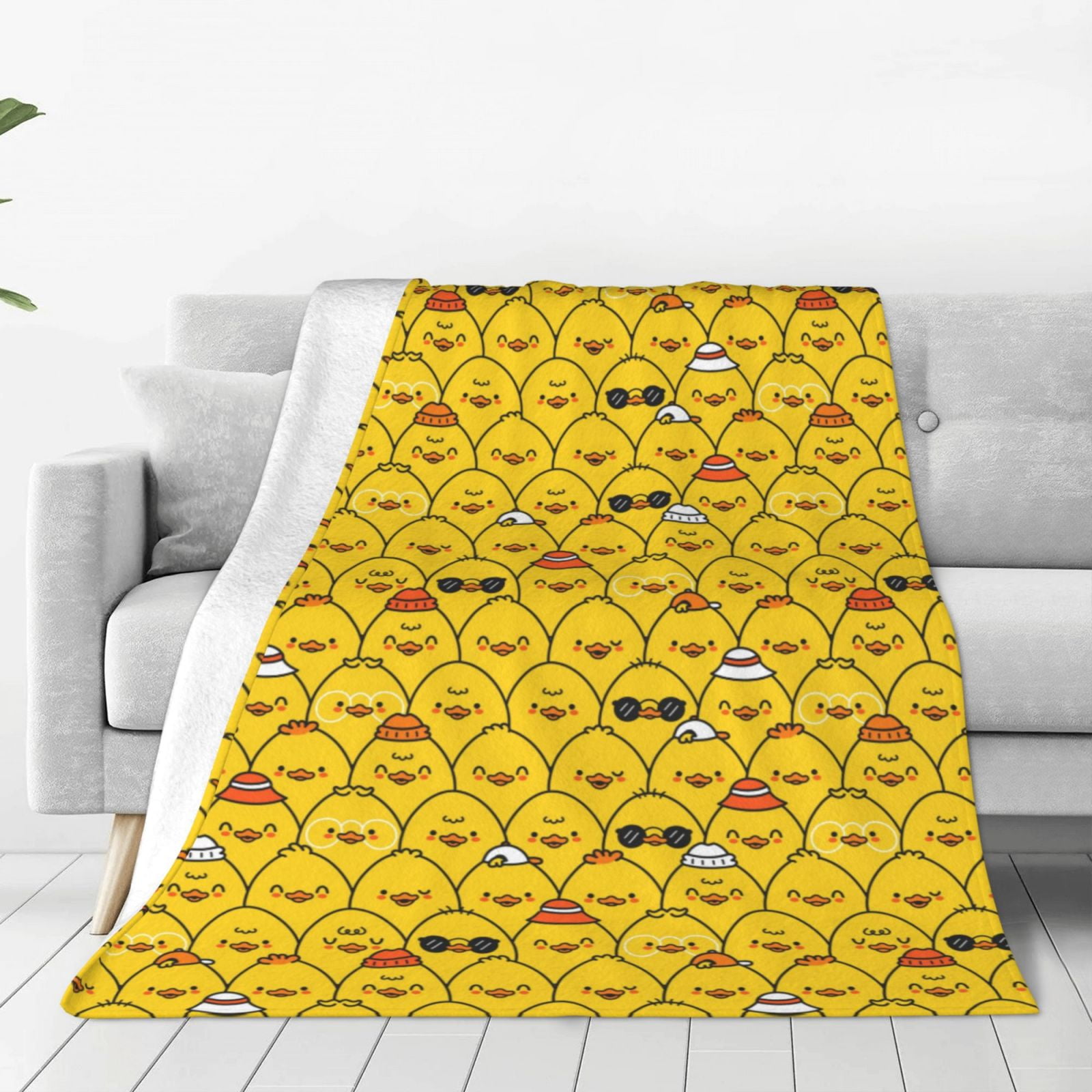 Bingfone Cute Funny Chicken Print Flannel Fleece Blanket Throw Blanket ...